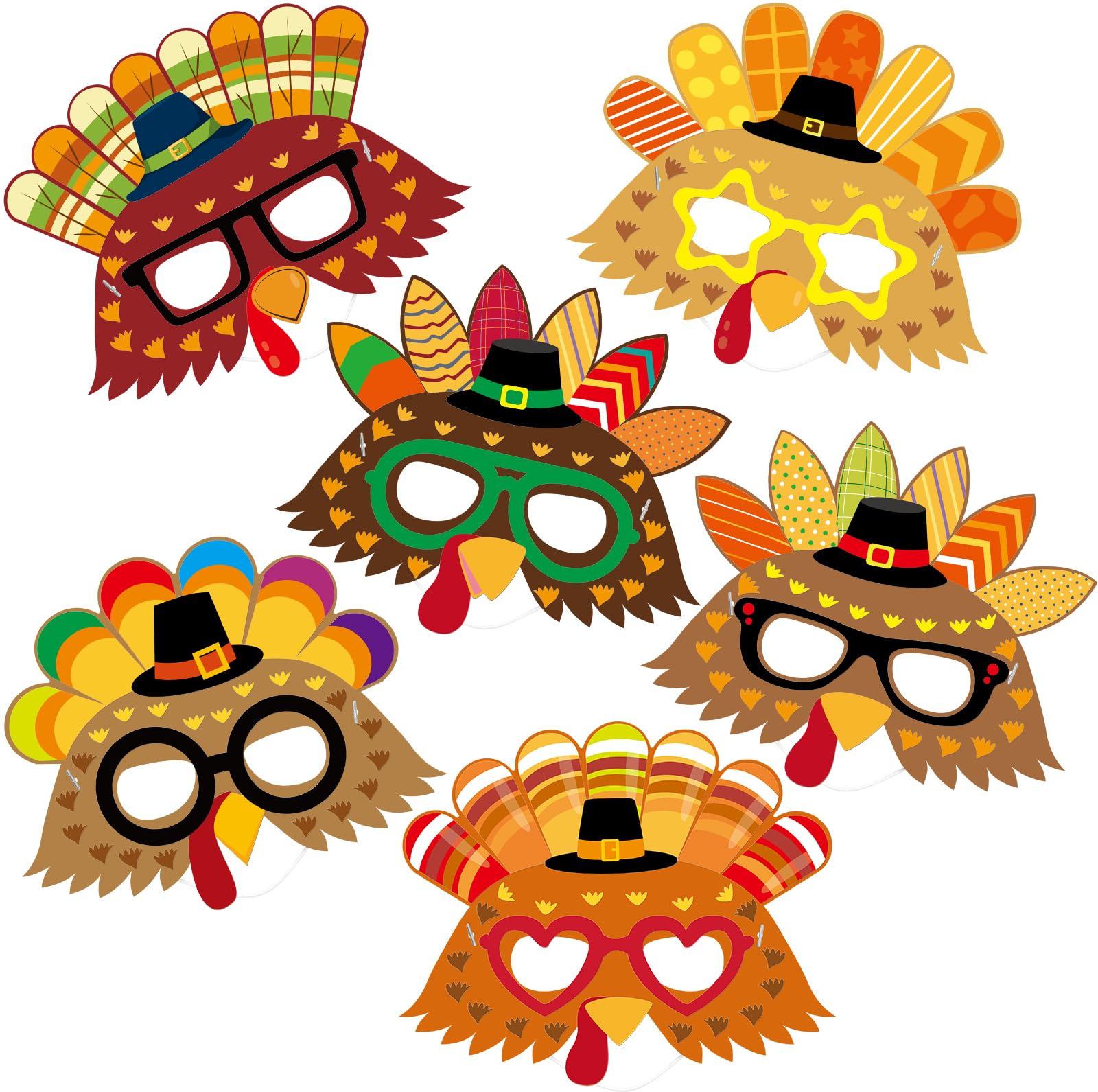 Amazon.com: Thanksgiving Turkey Masks Craft for Kids Make Your Own ...