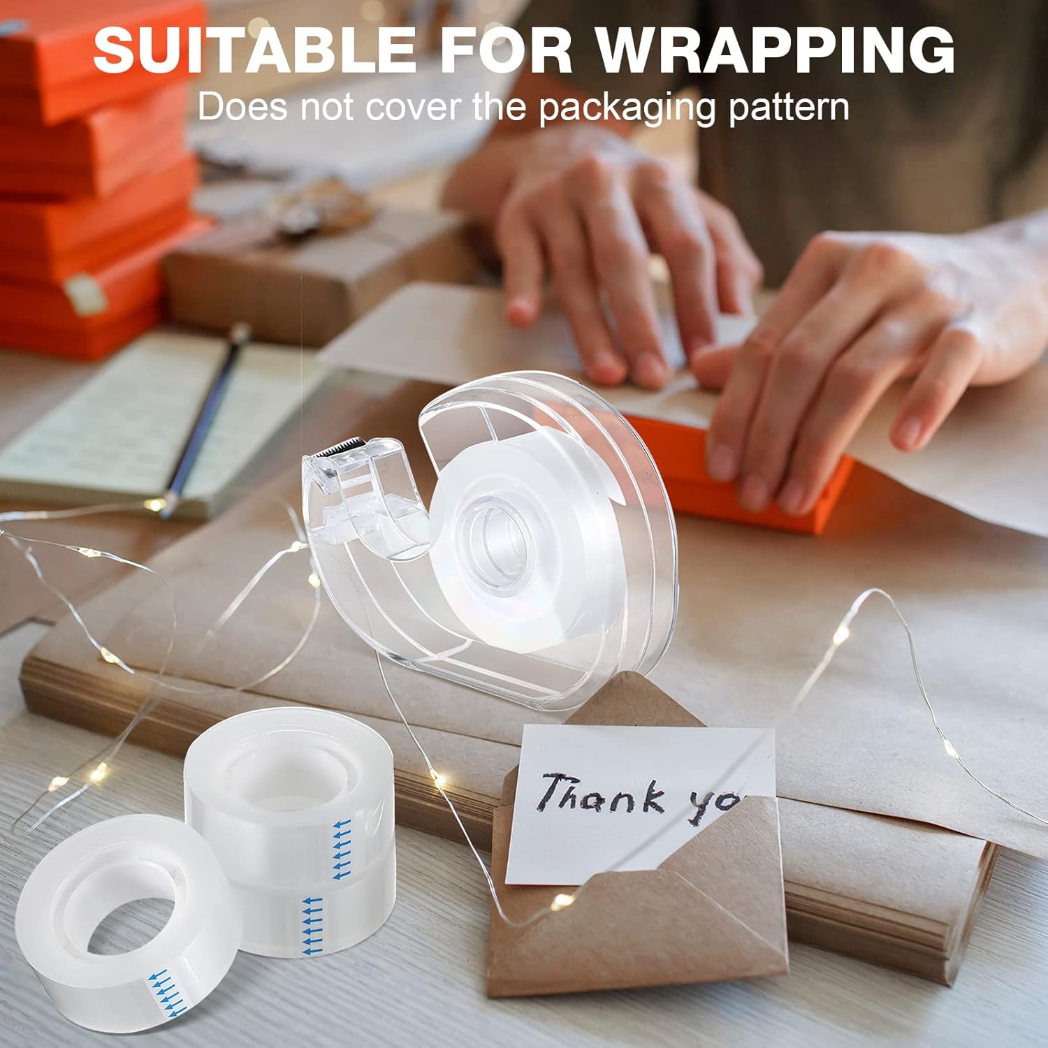 Pasimy Juego de 32 cintas transparentes a granel con dispensadores ...