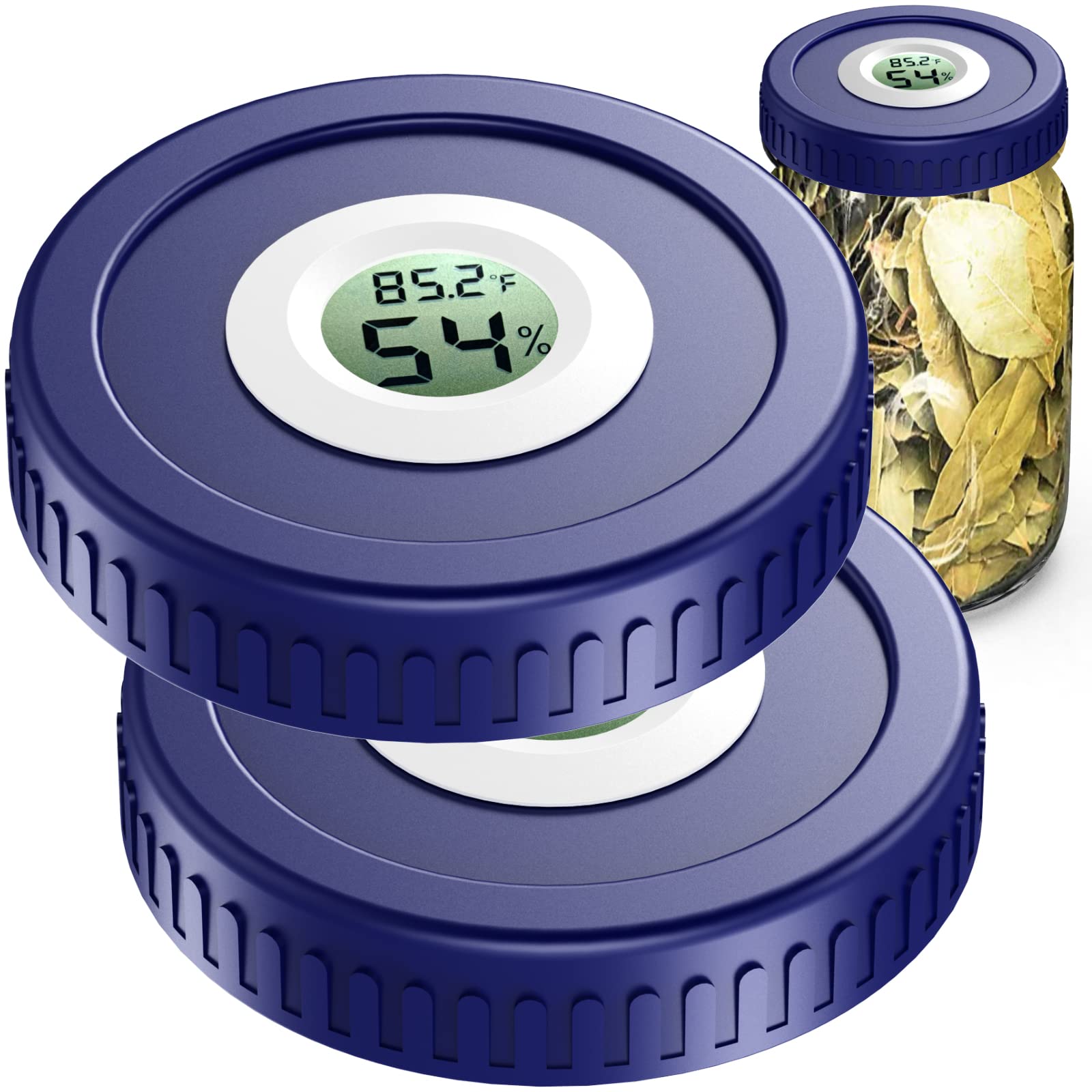 Amazon.com: ZHANXUBIO Airtight Mason Jar Lids Built-In Stash Hygrometer ...