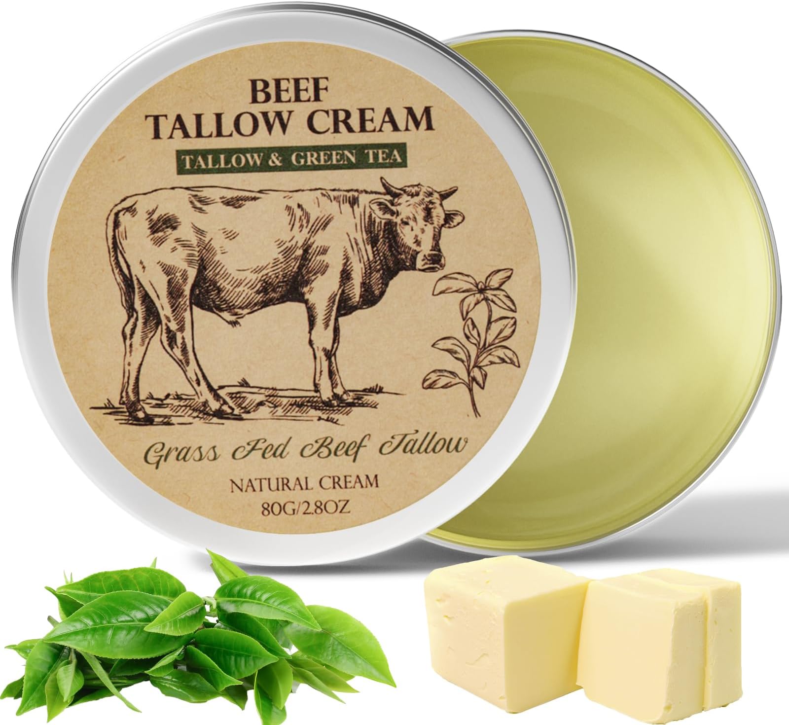 Amazon.com : Beef Tallow for Skin, Tallow Face Moisturizer, Tallow Balm ...
