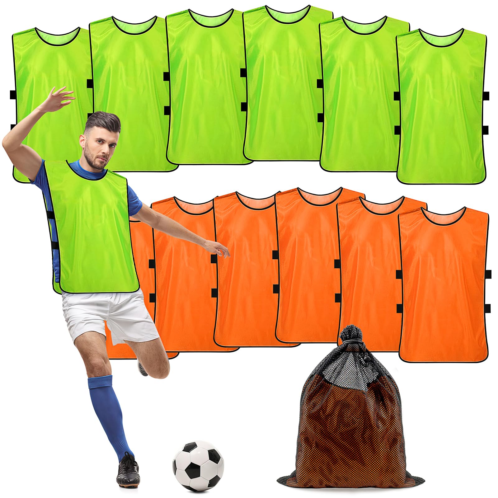 12 Pack Scrimmage Training Vest, Team Sports Training Jersey for Adult ...