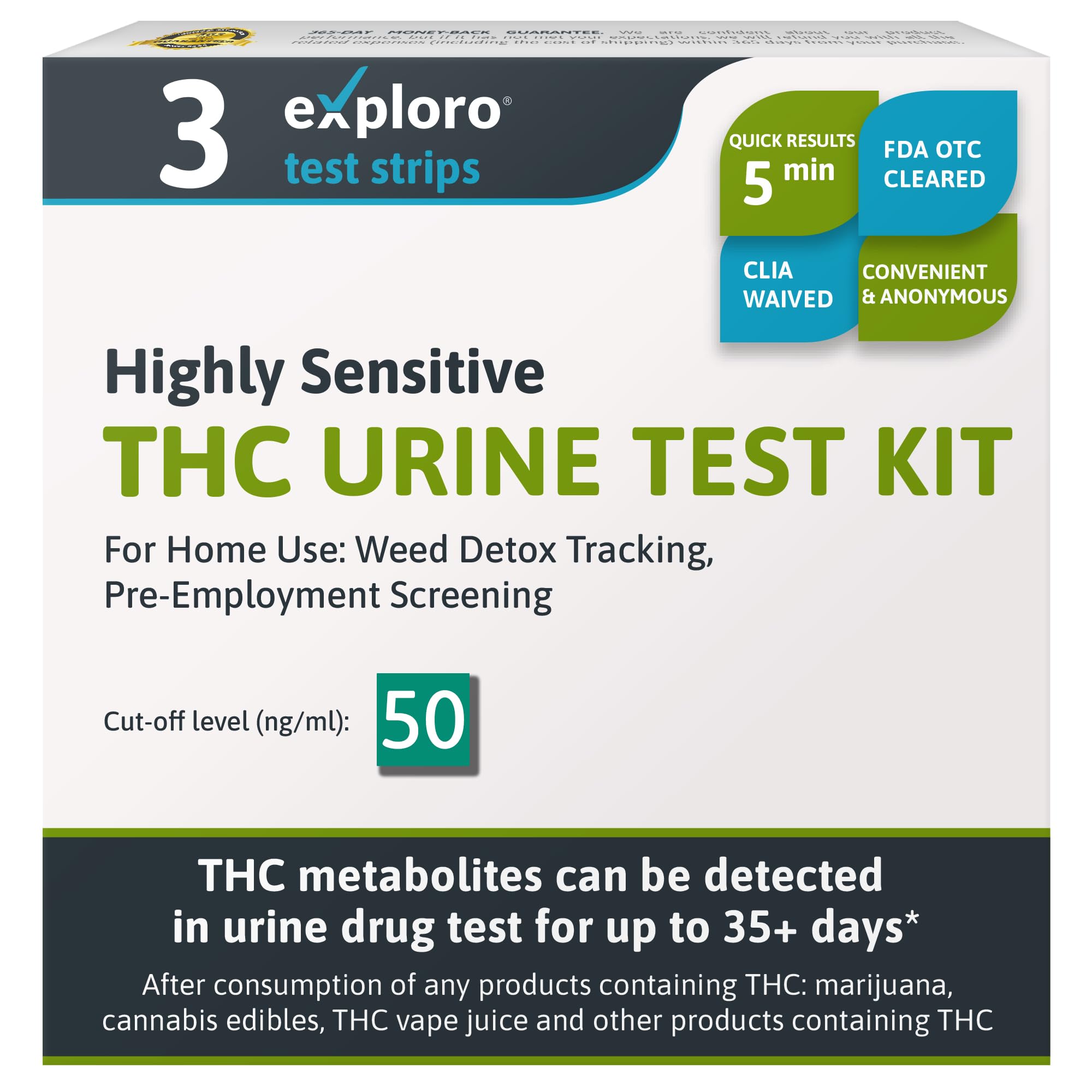 Amazon.com: [3-Pack] Exploro Highly Sensitive at Home Marijuana Drug ...