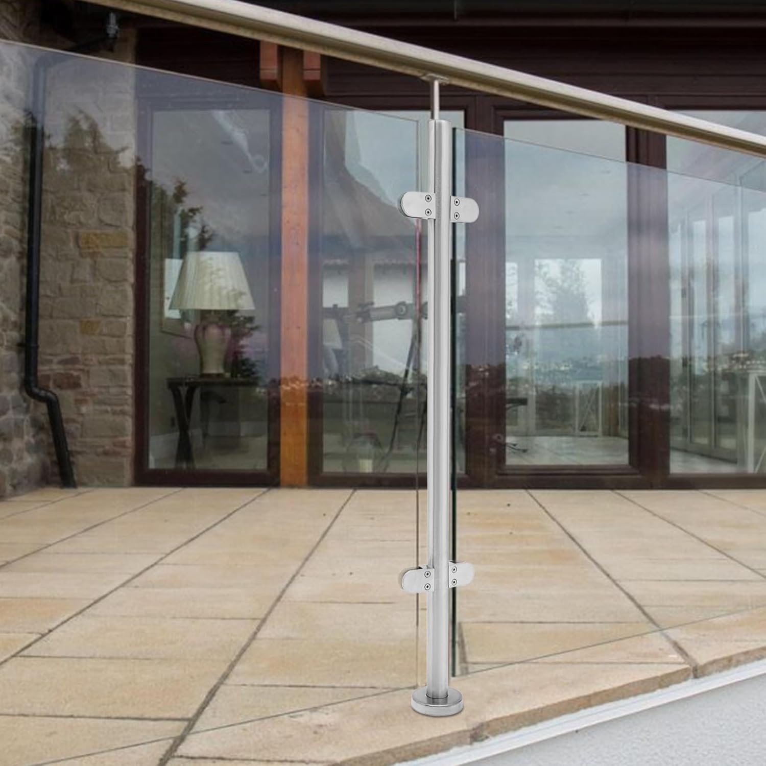 Round Glass Railing Post/Stair Handrails,Stainless Steel End Post ...