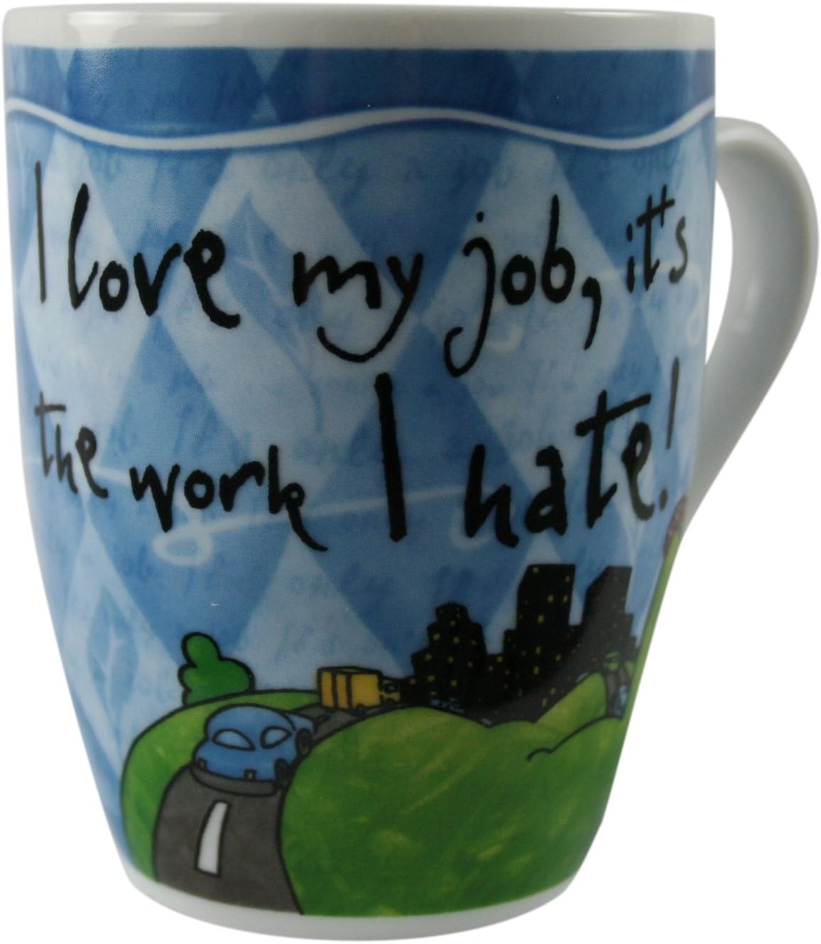 Amazon.com | Occupational Mugs "I Love My Job" Mug, Azure/Cobalt ...