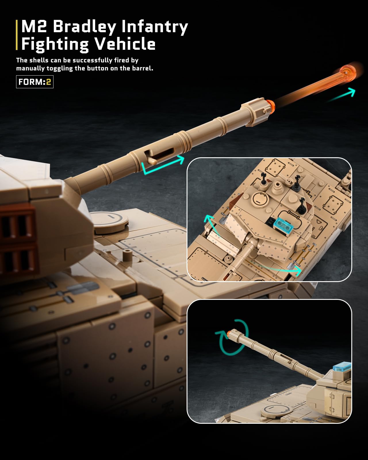 Snapklik.com : BOOLAKOS 2 In 1 Military Building Block, Convertible M2 ...