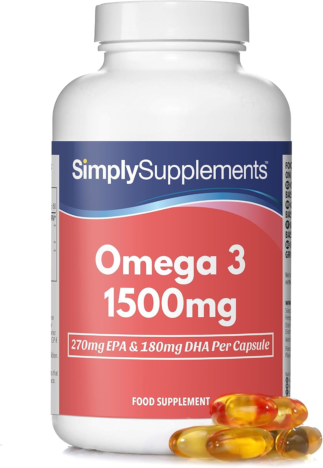 High Strength Omega 3 1500mg | Supports Heart, Brain & Eye Health | 120 ...
