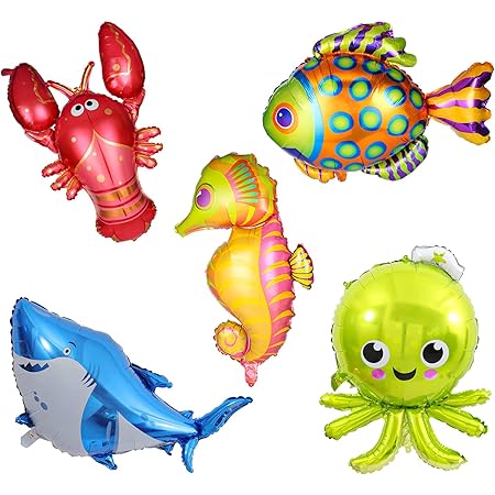 Amazon.com: Ocean Animals Foil Balloons Under the Sea Cartoon Creatures ...
