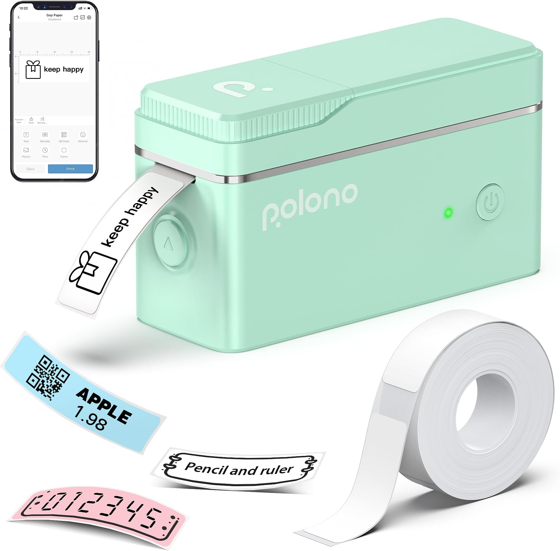 Amazon.com : TYPONOS P21 Label Maker Machine with Tape, Bluetooth Label ...