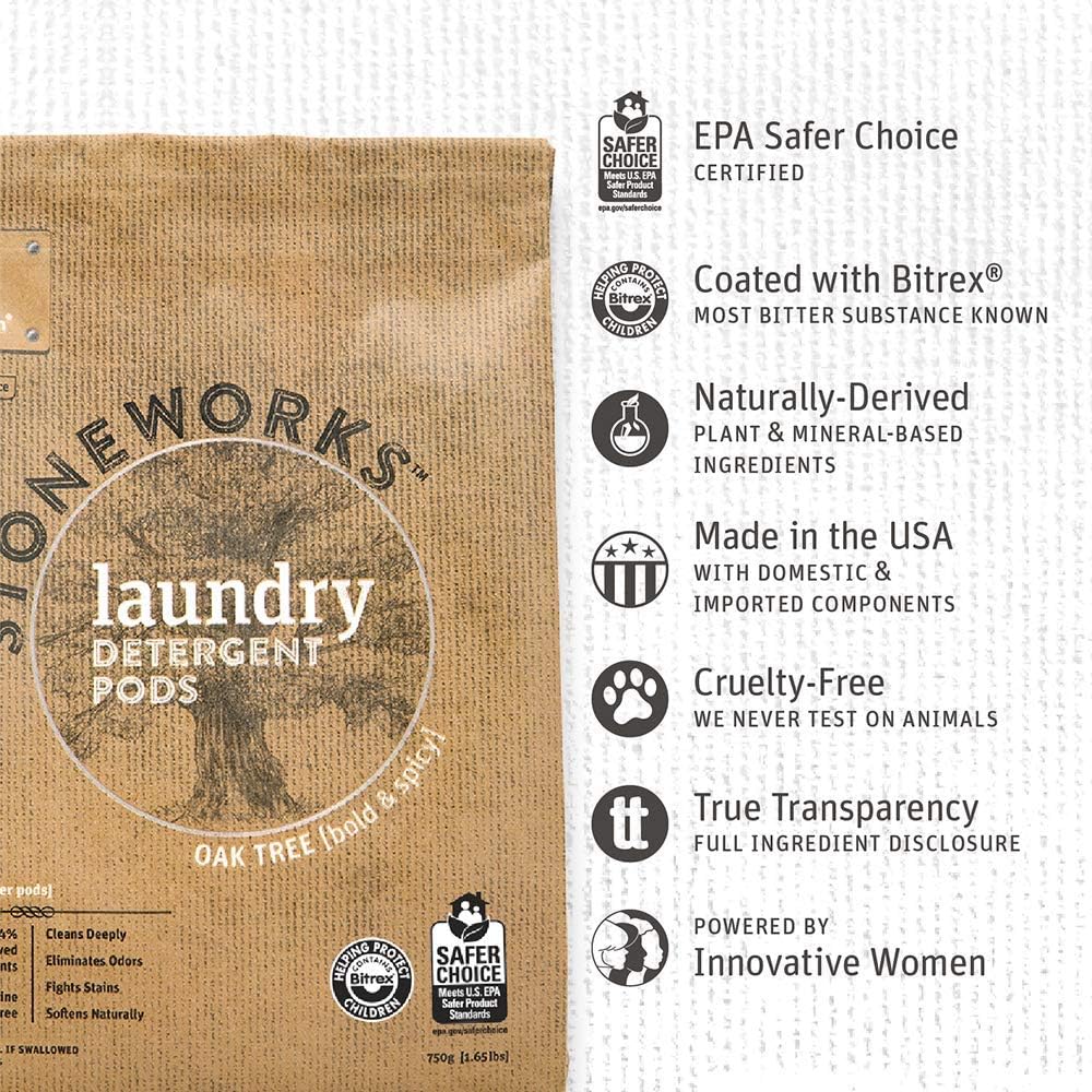 Grab Green Stoneworks Laundry Detergent Pods and Dryer Sheet Bundle, 50 ...