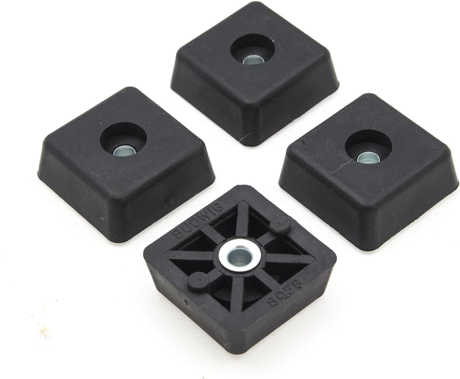 4 Large Cube Square Rubber Feet Bumpers - 1.125 H X 1.500 W - Made in ...