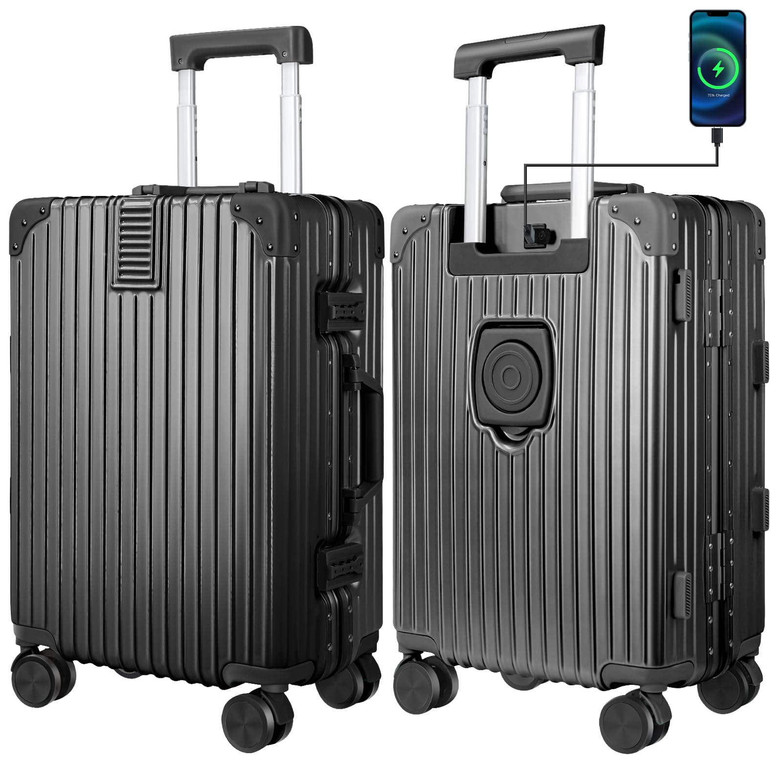 Amazon.com | LAZEYARD Carry On Luggage with Cup Holder and USB Charge ...