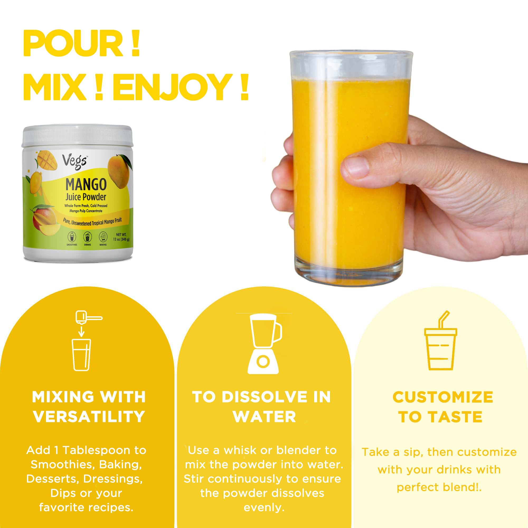Snapklik.com : Vegs Mango Juice Powder - Freeze Dried & Cold Pressed ...