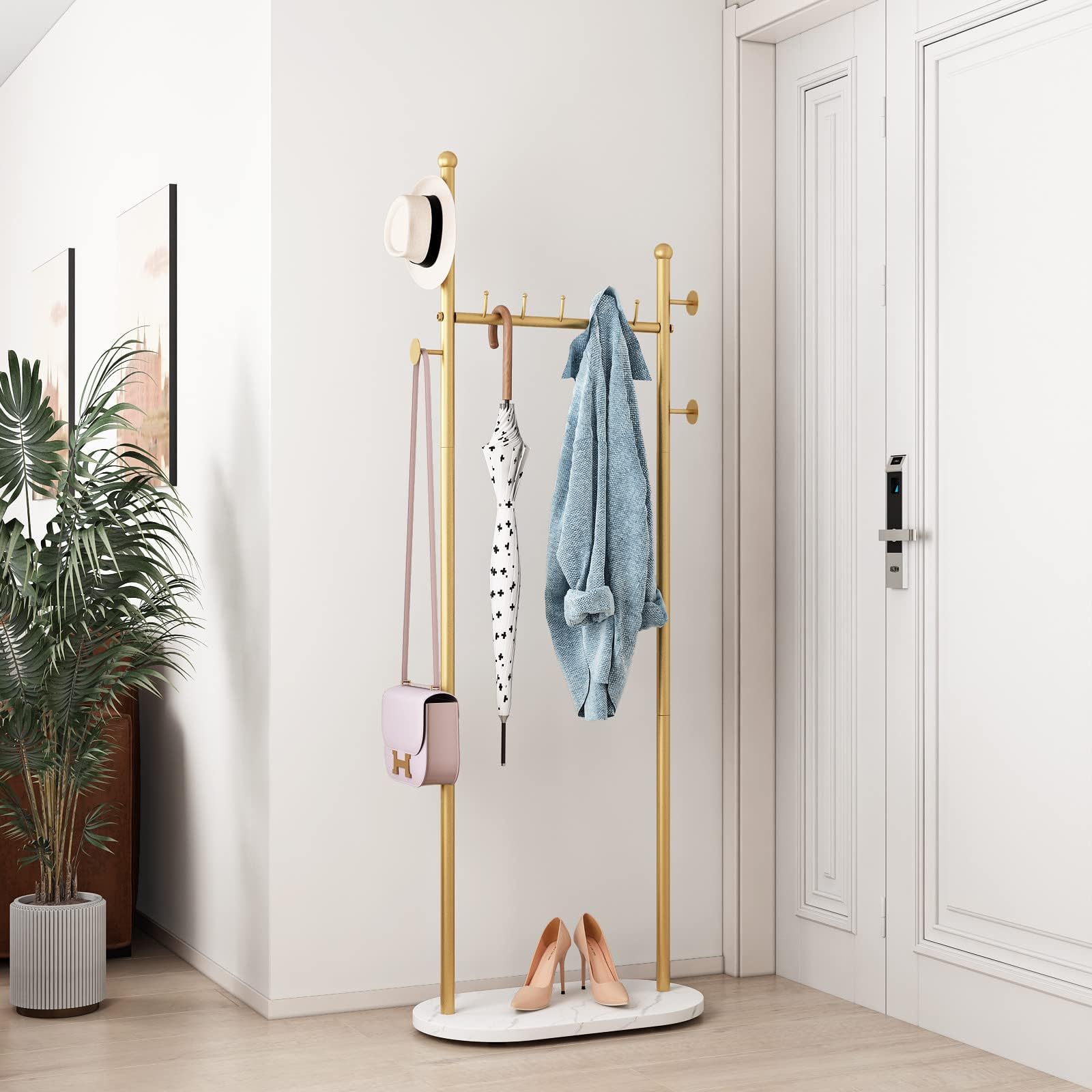 Amazon.com: LBSLMJB Gold Metal Clothing Rack for Hanging Clothes Rack ...