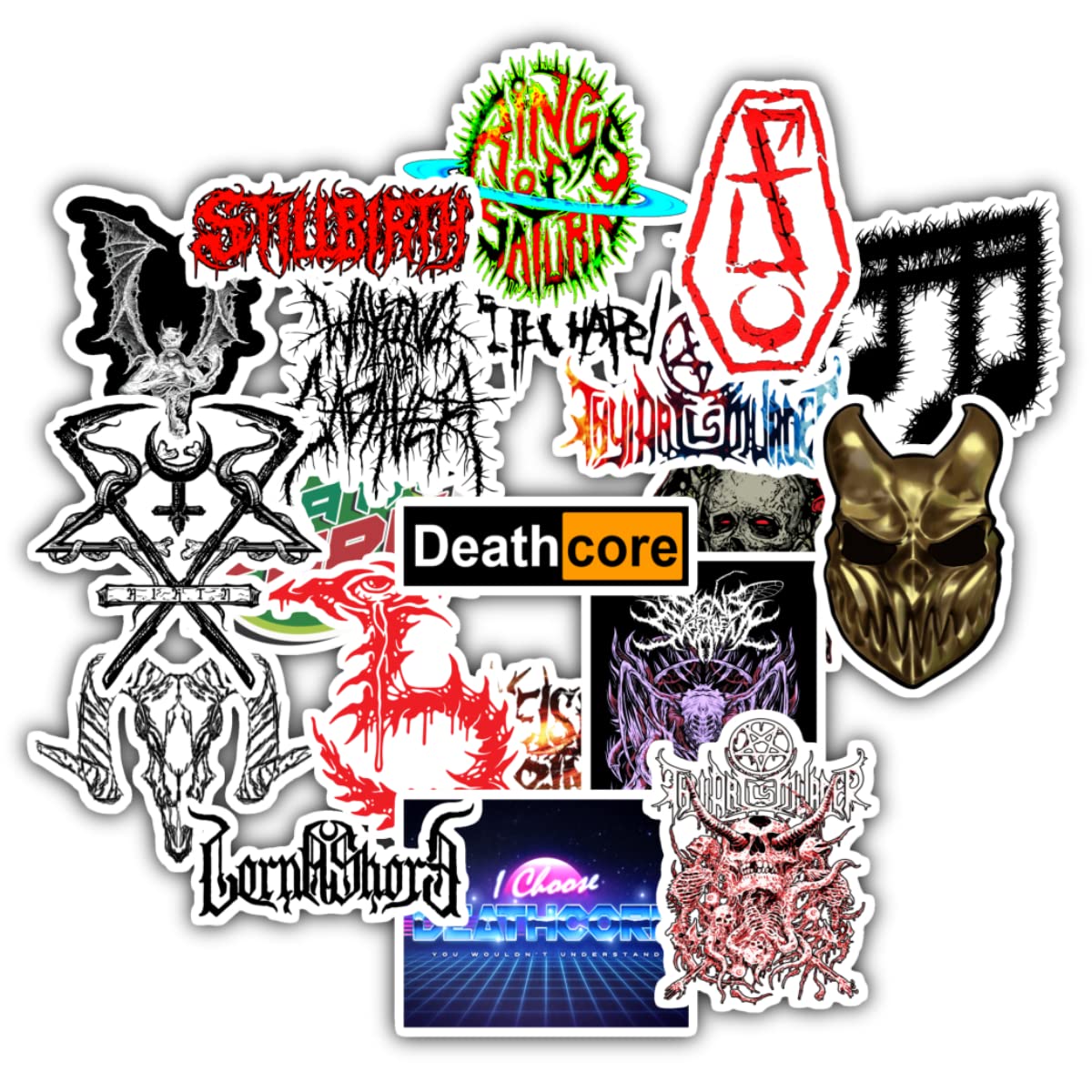 Deathcore Electronica Logo Amazon.com: 20 Pcs Stickers Packs Deathcore