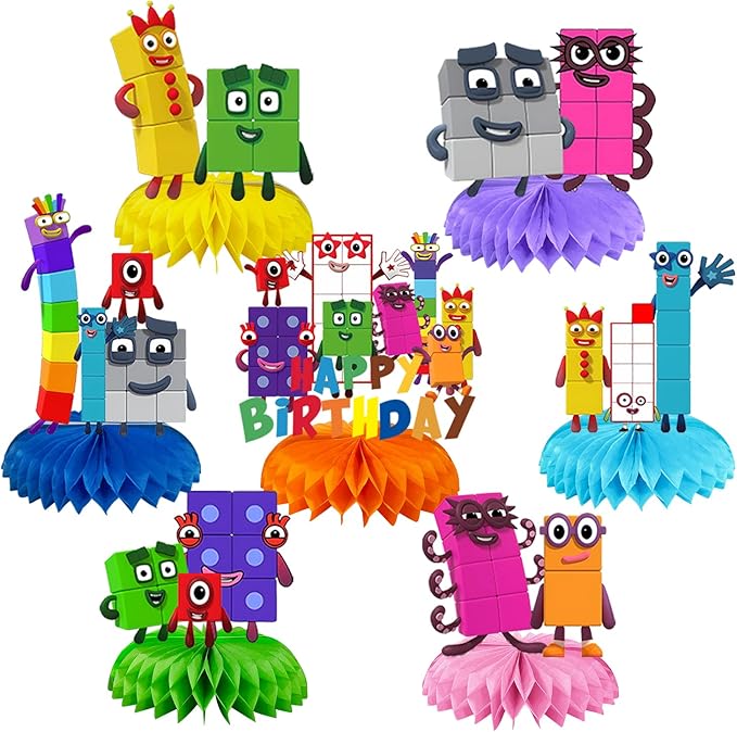 Numberblocks Birthday Party Decorations, 7Pcs Number Theme Party ...