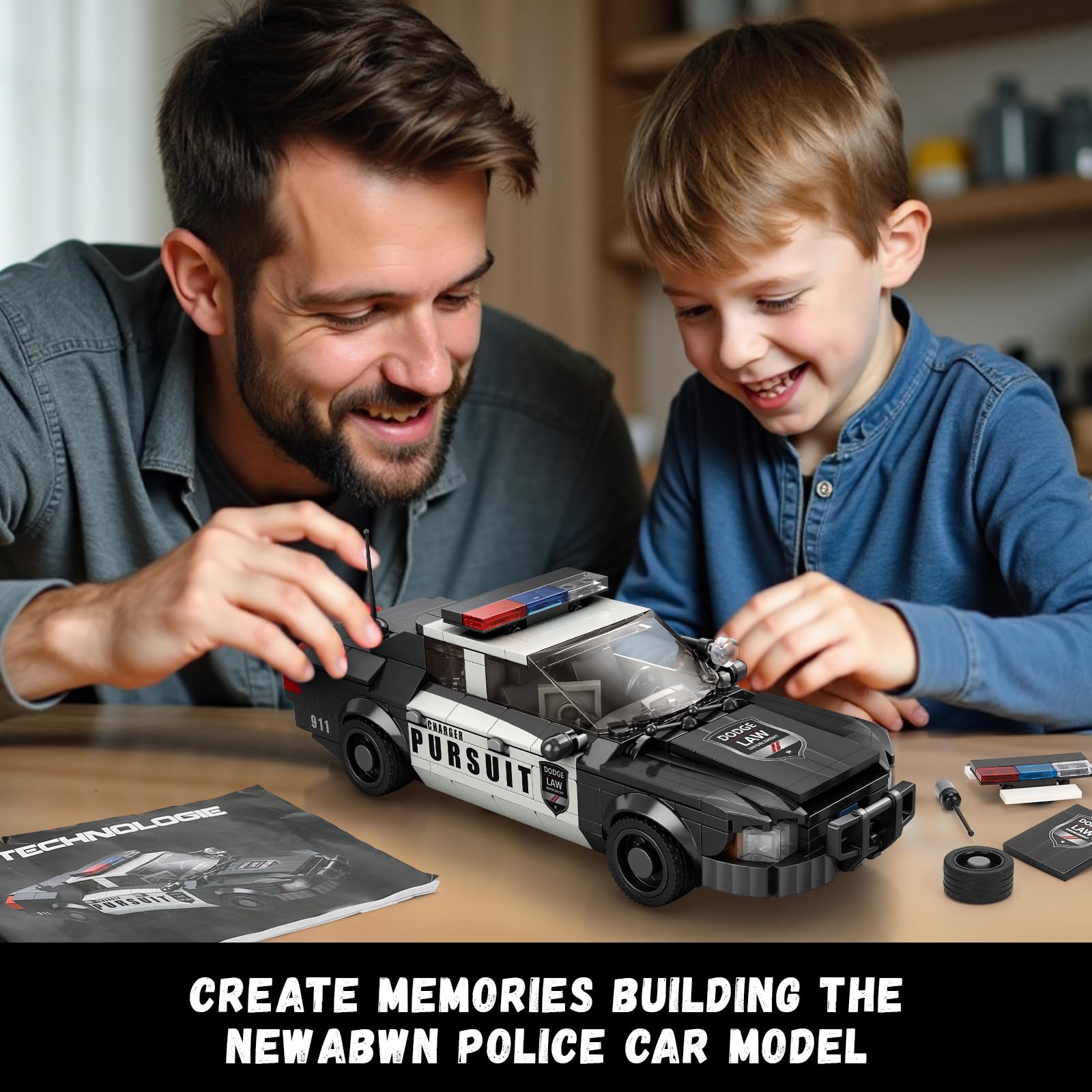 Snapklik.com : NEWABWN Police Car Toy Building Set, Compatible