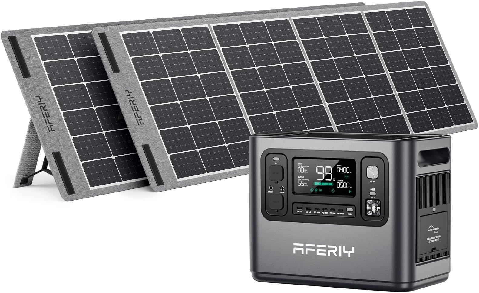 Amazon.com : AFERIY solar generator with solar panel 1200W Portable ...