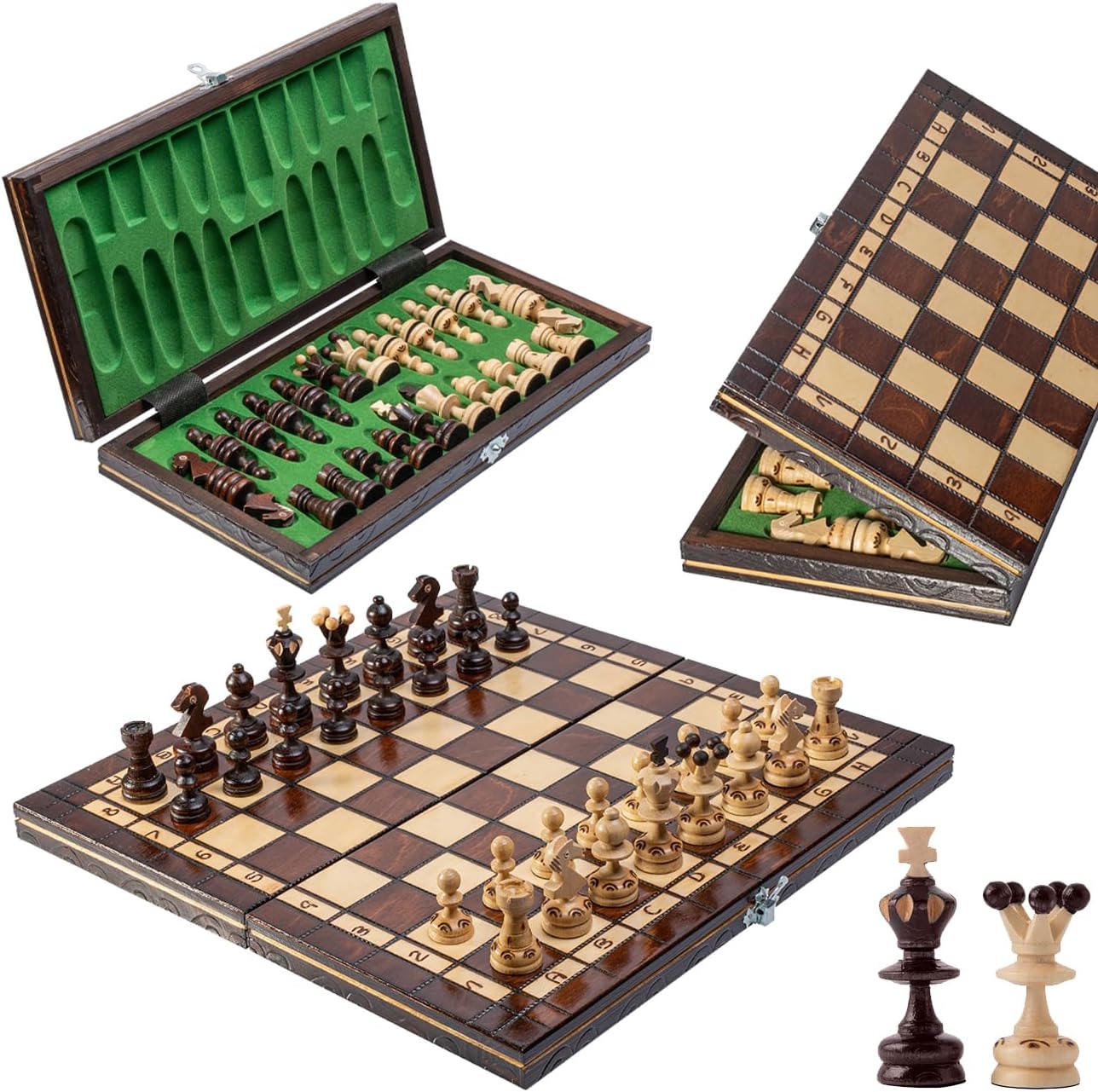 Master of Chess Scacchiera in Legno 35cm - Fatto a Mano Scacchiera ...