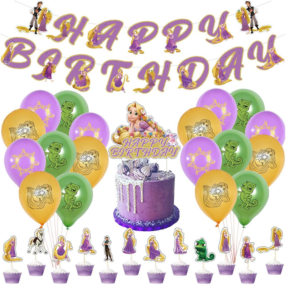 Buy Rapunzel Birthday Decorations Hilloly 32 pcs Rapunzel Theme Party ...