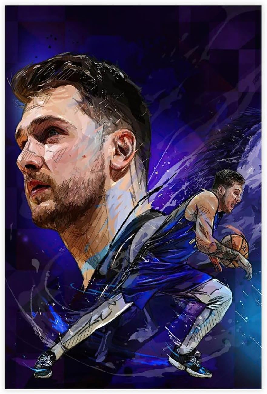 Amazon.com: Luka Doncic Poster Baskerball Portrait Picture Canvas ...