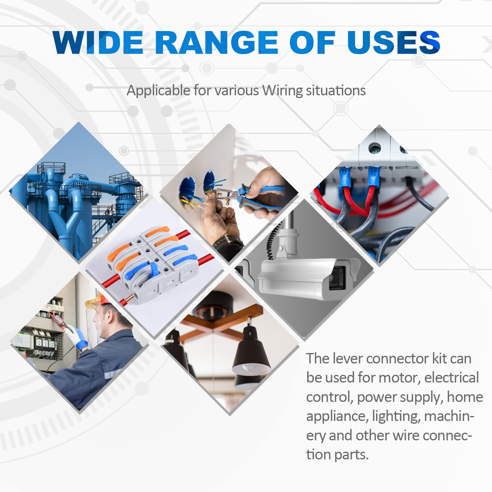 Snapklik.com : Lever Wire Connectors, HTCELLE 60-Piece Quick Connect ...