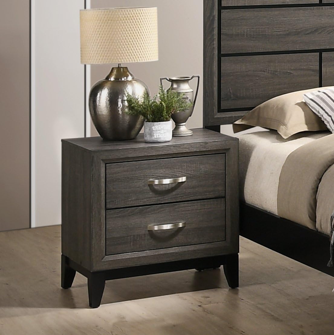 Amazon.com: FurnitureMaxx Stout Metal Bar Pulls Distressed Nightstand ...