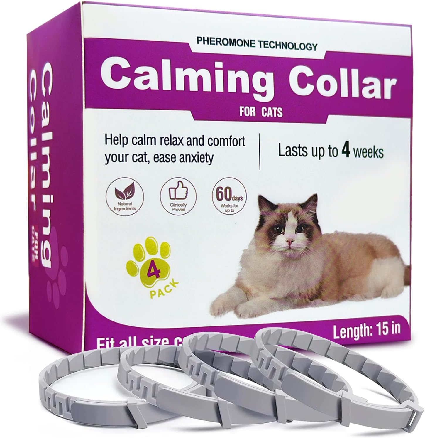 Amazon.com : 6 Pack Calming Collar for Cats - Calming Cat Collar, Cat ...