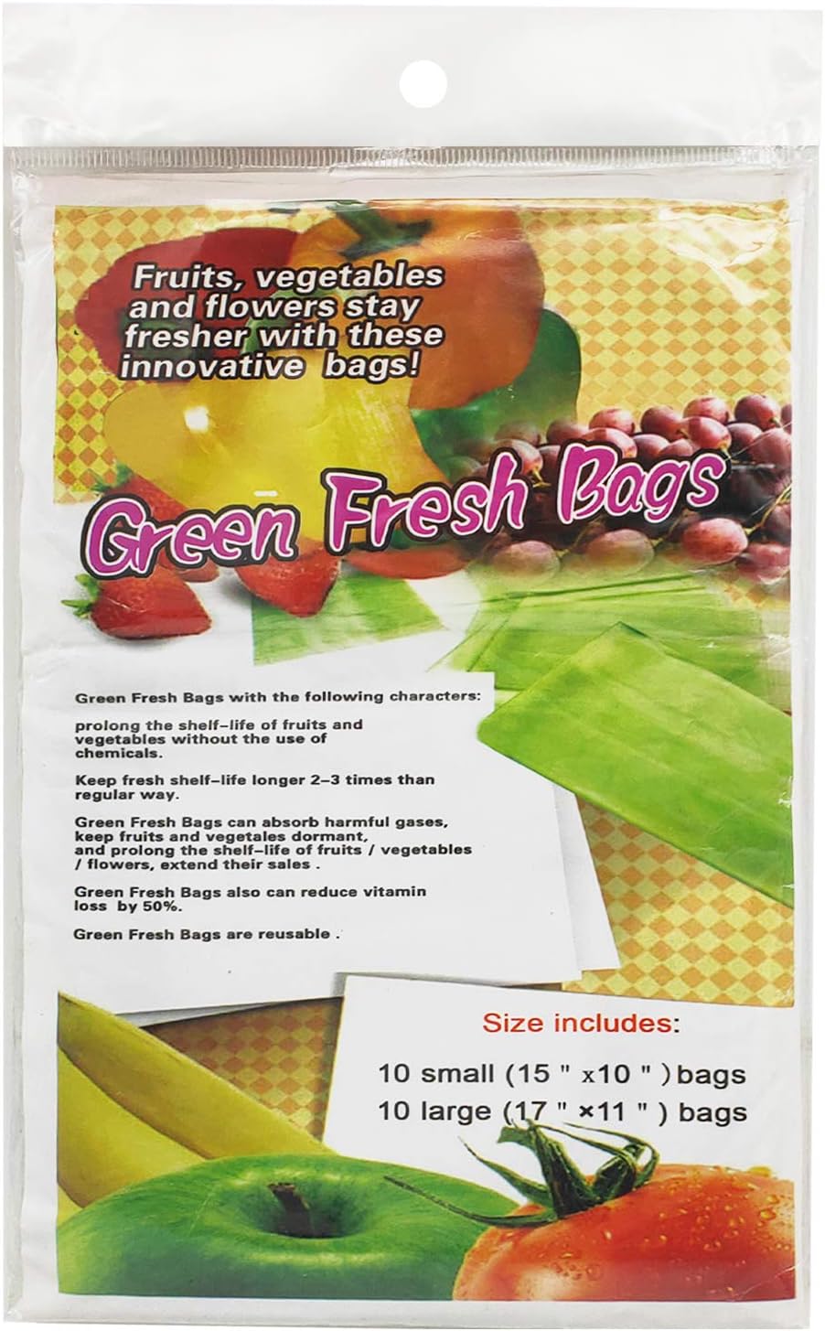 Amazon.com: GreenBags40-Pack,Keep it Fresh Produce Bags,Keep Fruits and ...