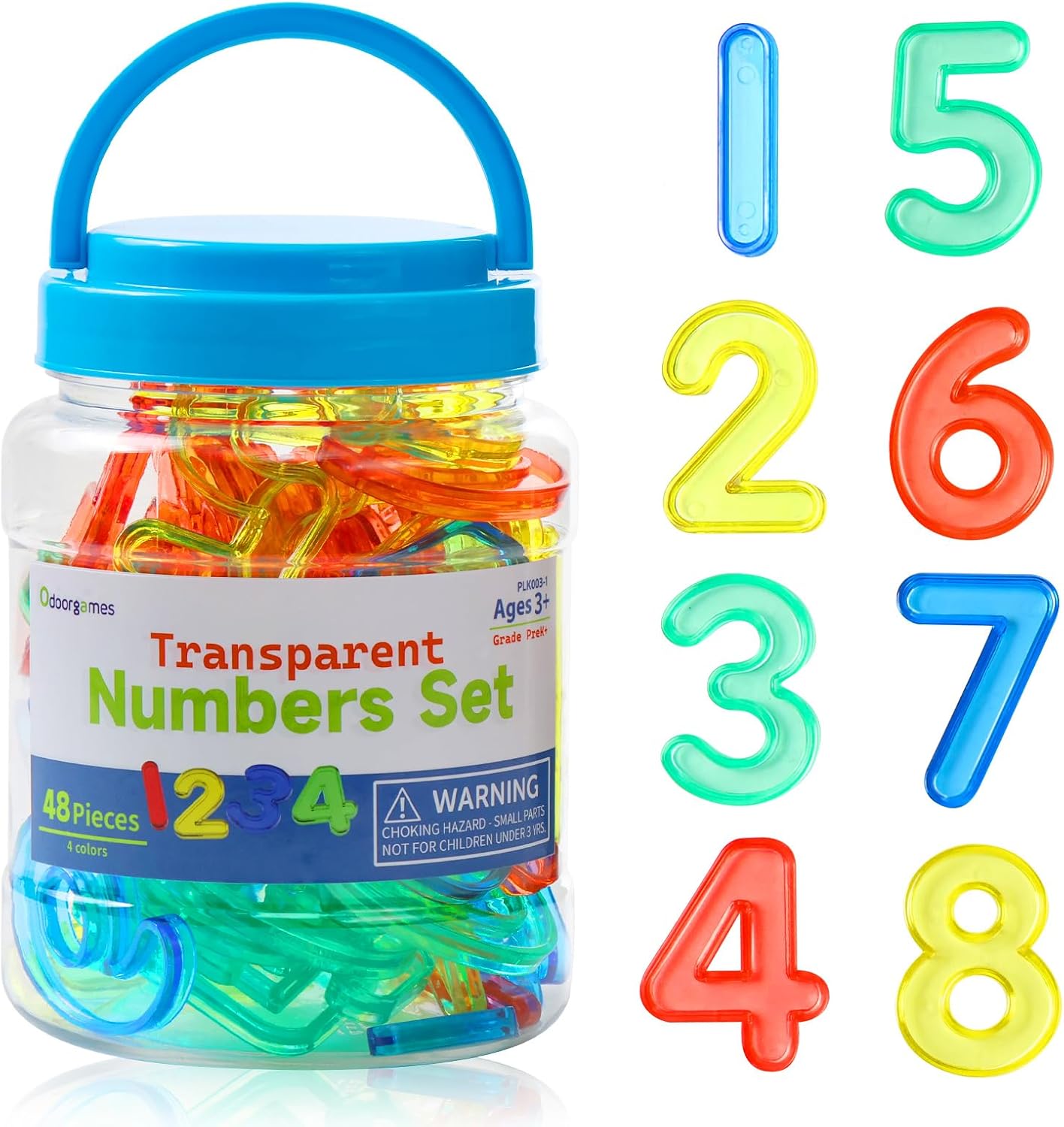 Amazon.com: Odoorgames 48 Pcs Translucent Numbers – Light Table Toys ...
