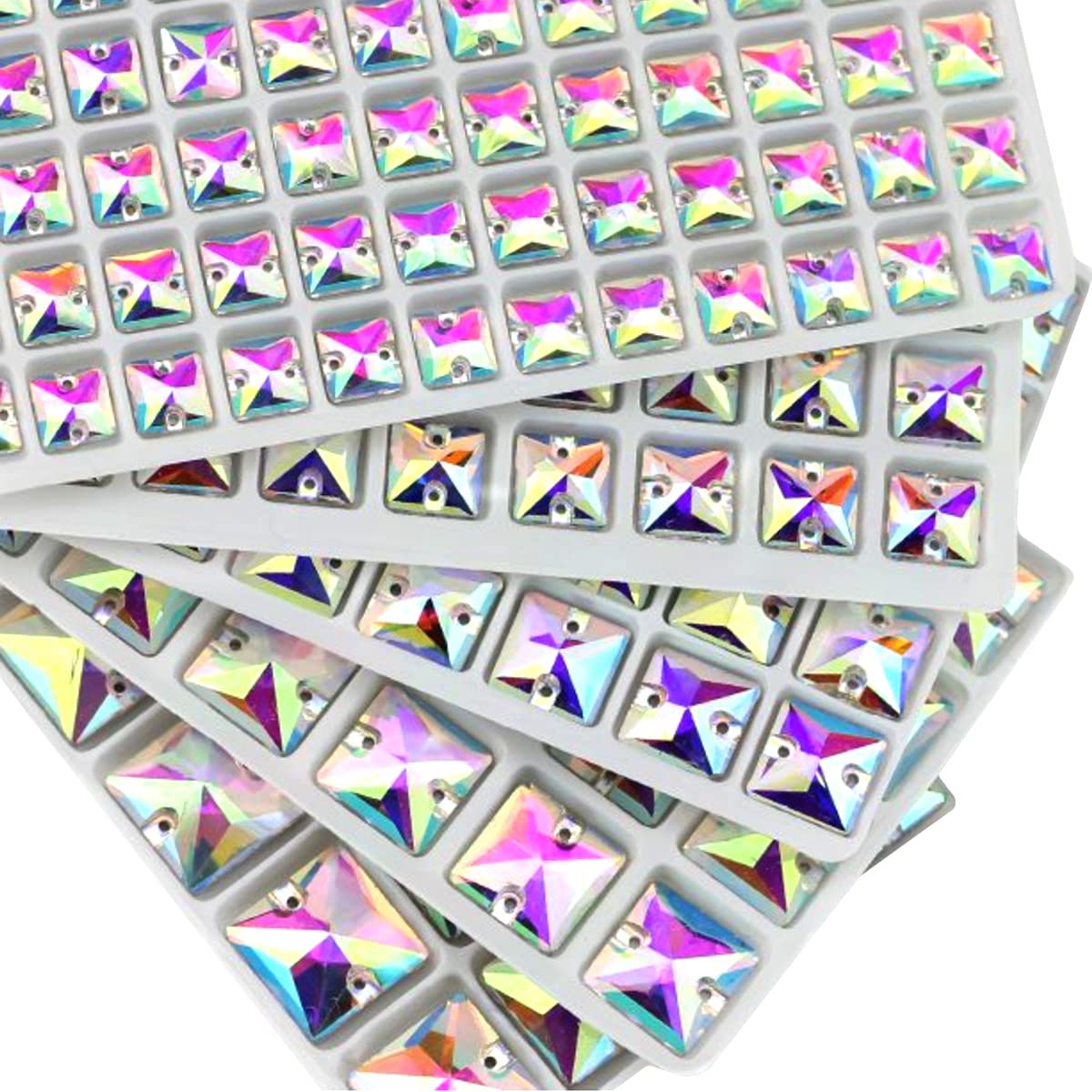 Amazon.co.jp: 【Hapipa】 装飾用 ガラスビジュー ガラスストーン 高輝度 ビジュー パーツ ソーオン ソーオンビジュー ストーン ガラスビーズ ラインストーン 四角 ...