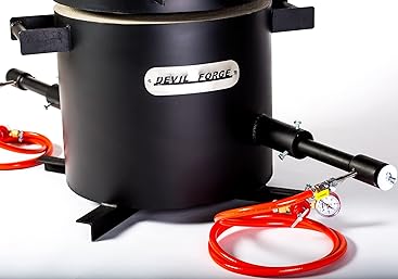 DEVIL-FORGE Gas Metal Melting Furnace FB3H Kit - 20Kg, 2 DFC Burners ...