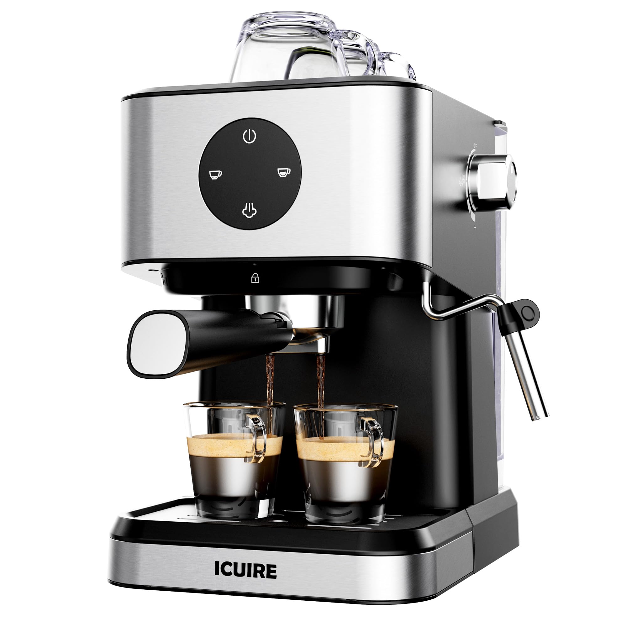 ICUIRE Espresso Machine 20 Bar With Milk Frother Steamer, Latte?Mocha ...