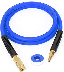 FYPower Air Compressor Whip Hose 3/8 Inch x 6 Feet Lead in Hybrid Hose ...