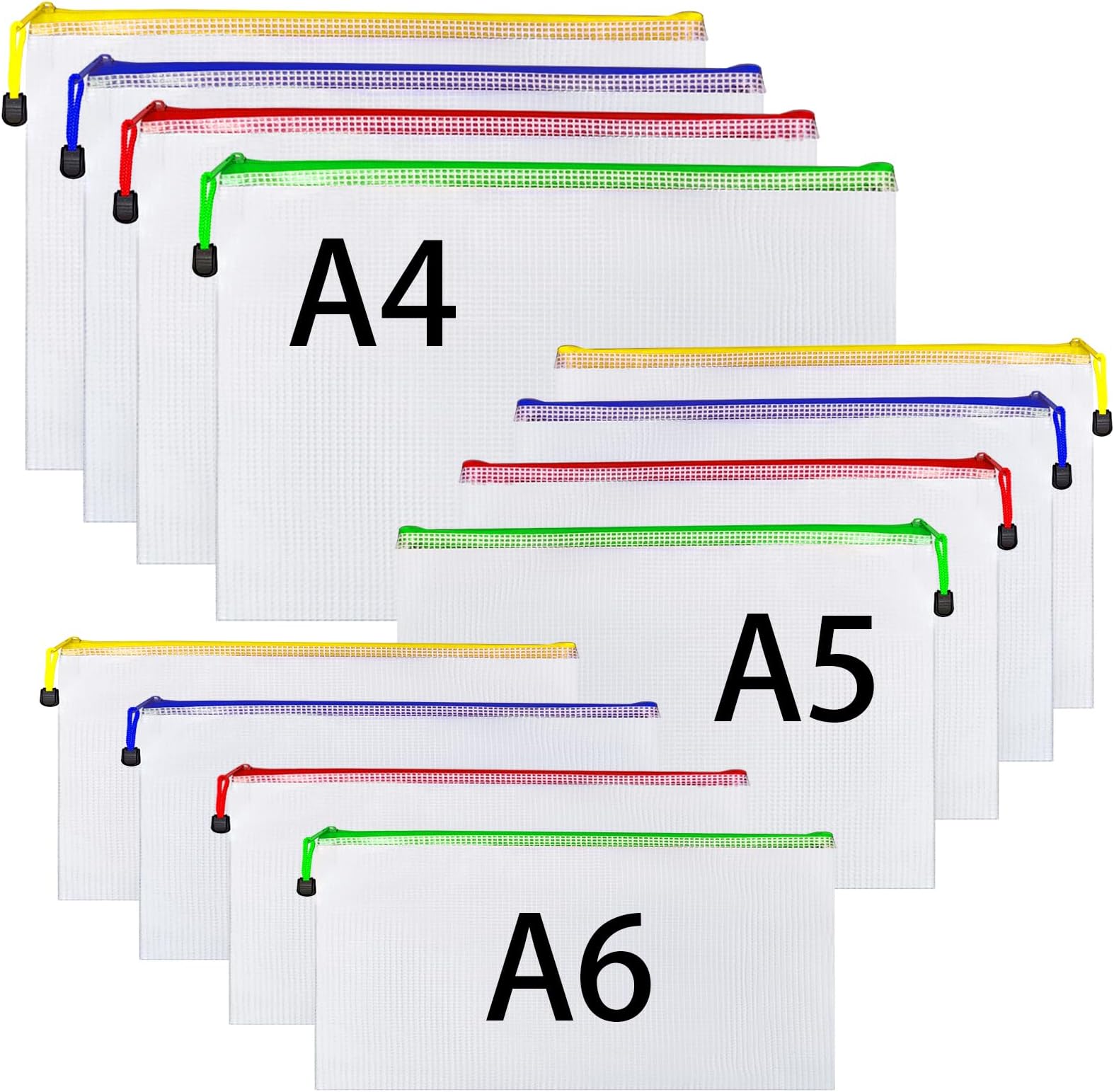 WOWOSS Clear Plastic Wallets A4, 21PCS A4 Ziplock Bags Document Folder A4 Plastic Folders Zip ...