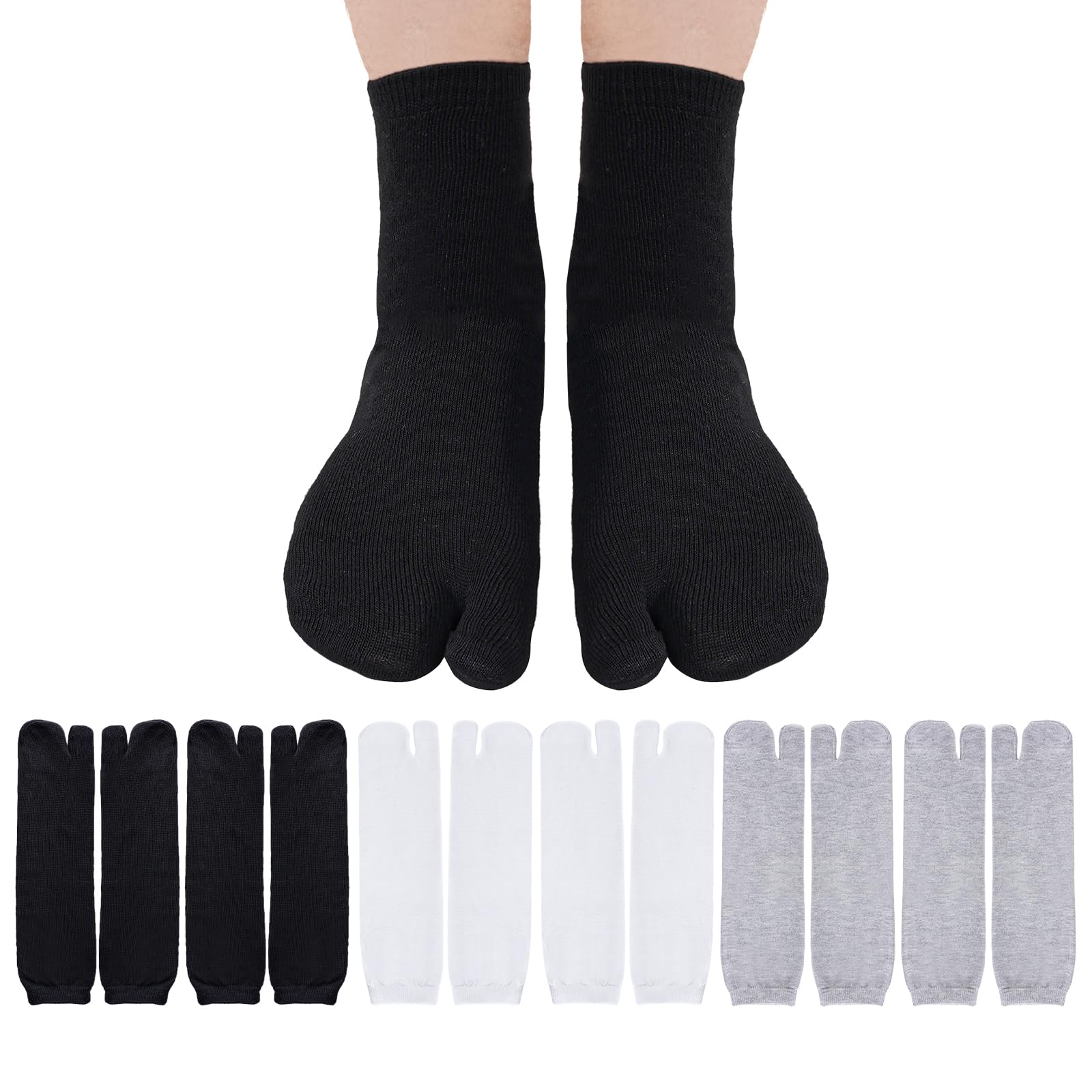 Amazon.com: Rthjsfj 6 Pairs Flip Flop Socks Cotton Tabi Split Toe Socks ...