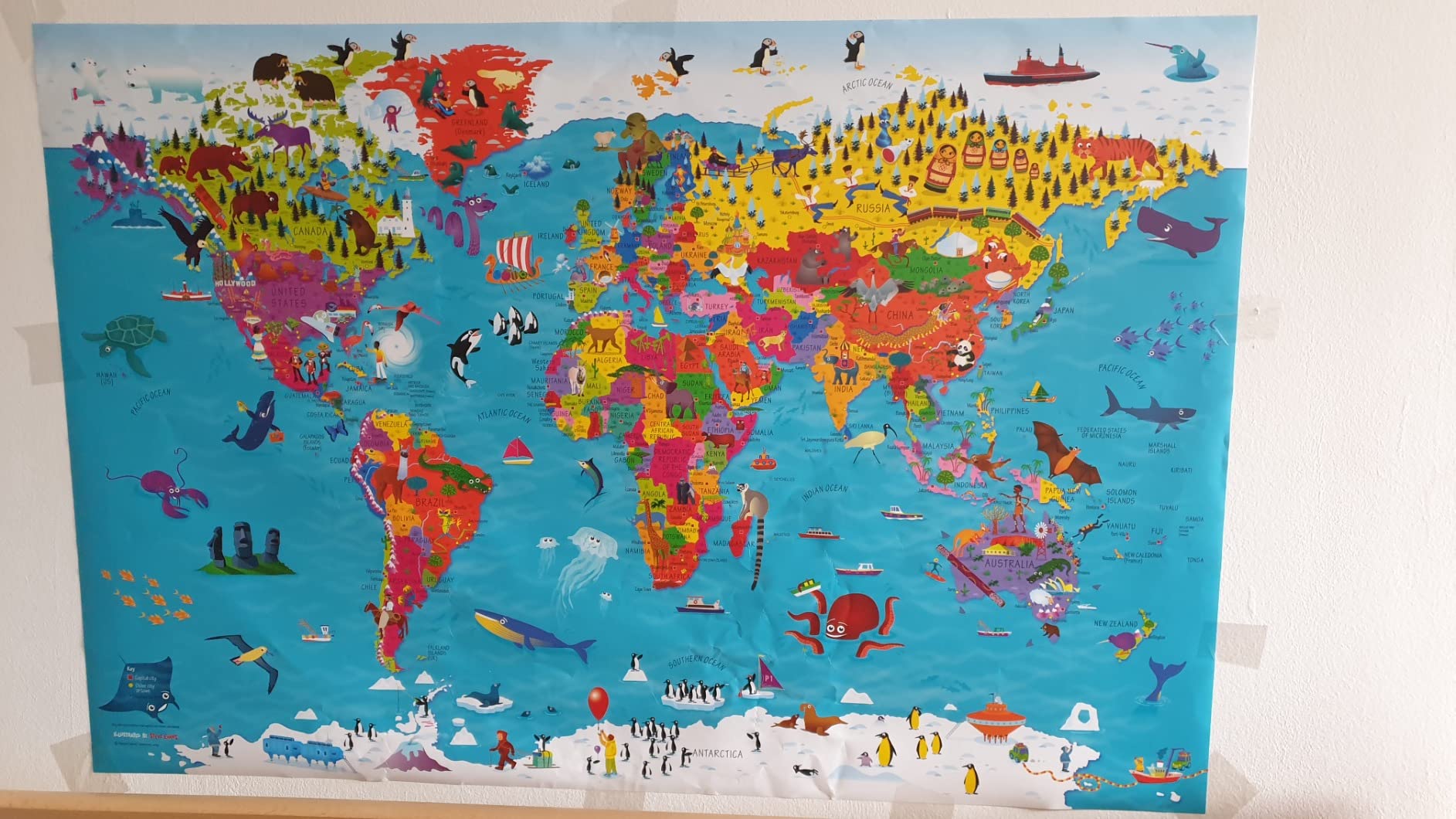 Collins Children’s World Wall Map: An illustrated poster for your wall ...