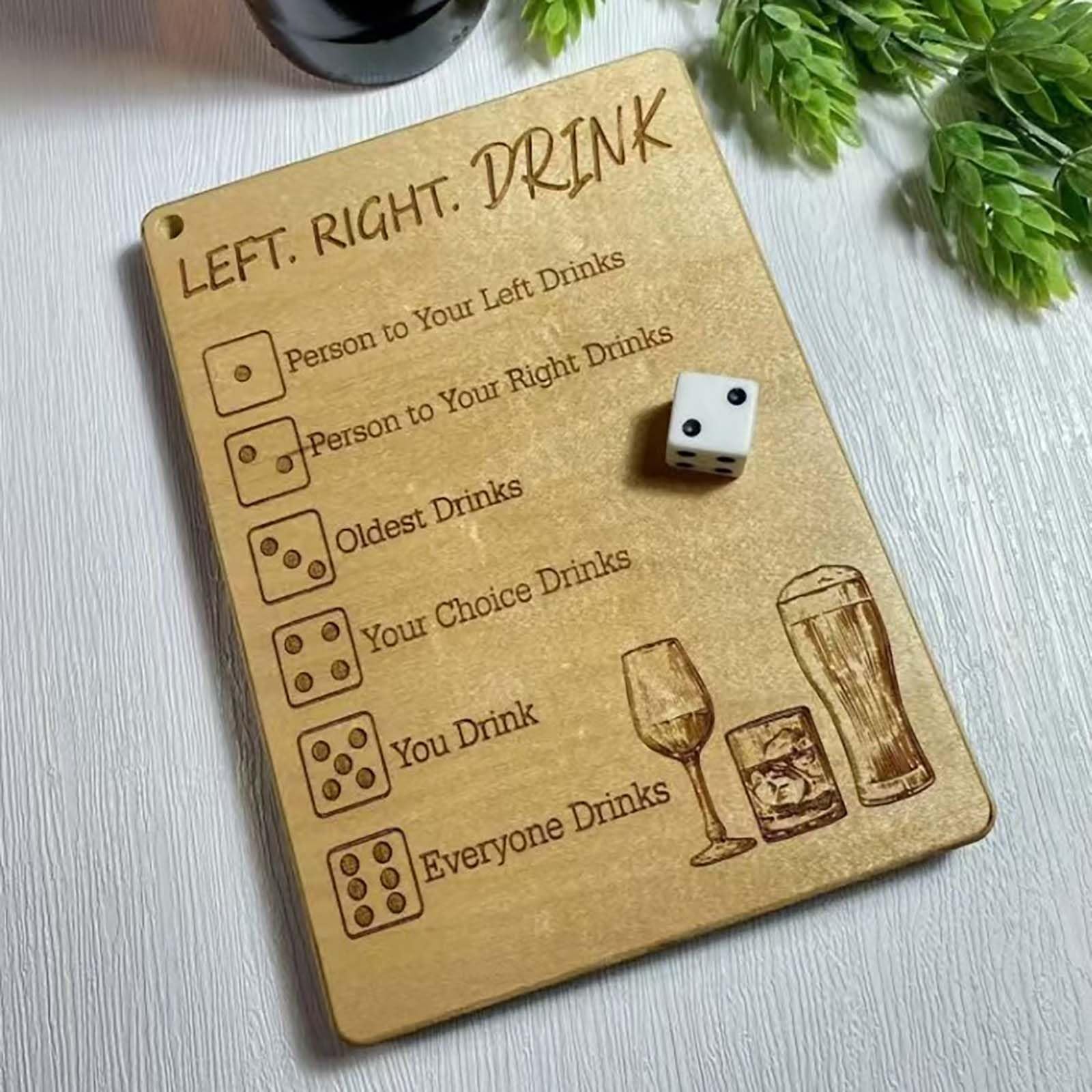 Amazon.com: Left Right Drinking Game, Adult Left Right Drinking Board ...