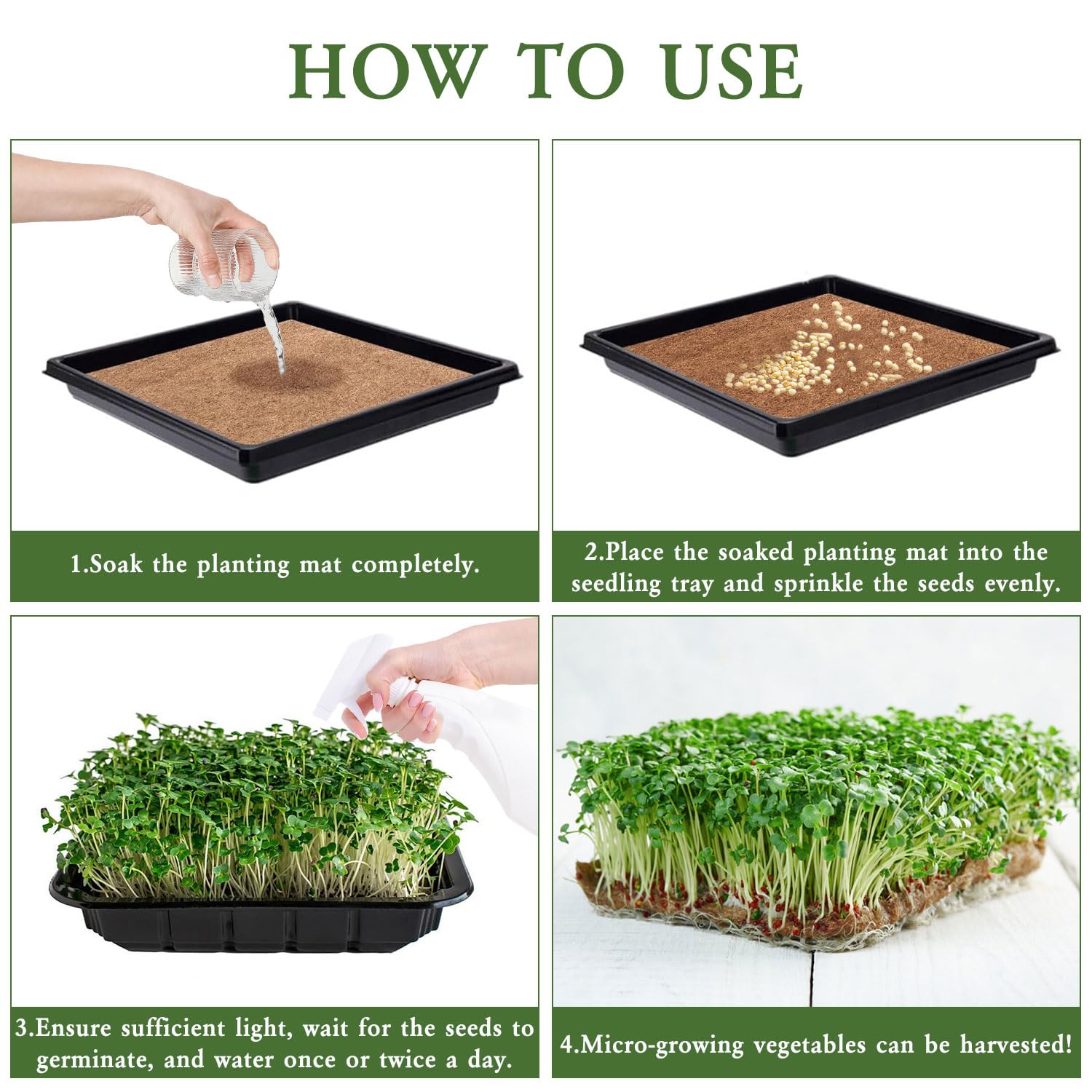 Hemp Fiber Biodegradable Seed Pads 32-Pack Hemp Growing Mats For ...