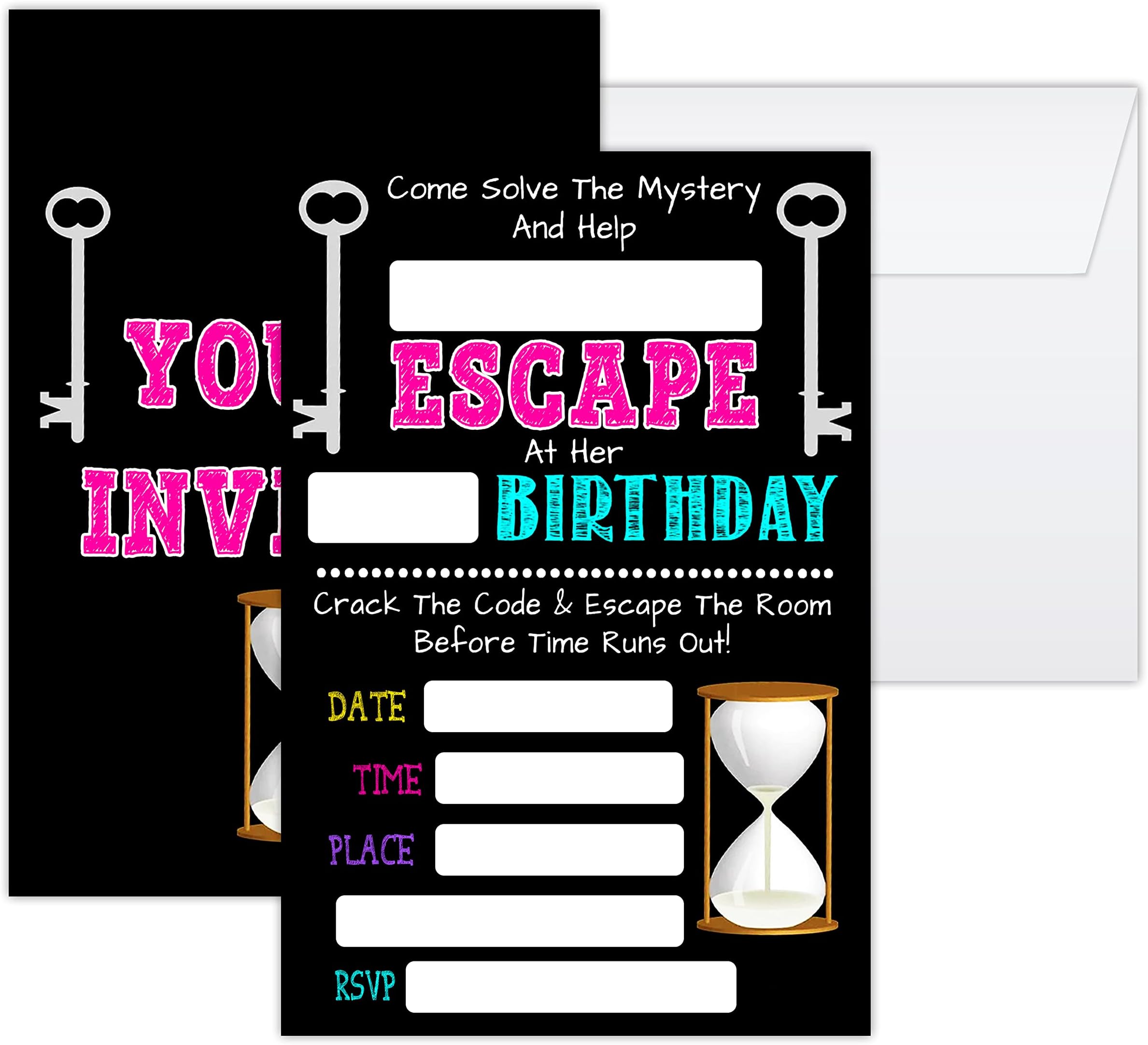 Amazon.com : Utaqer 4"x6" Birthday Party Invitation Cards With ...