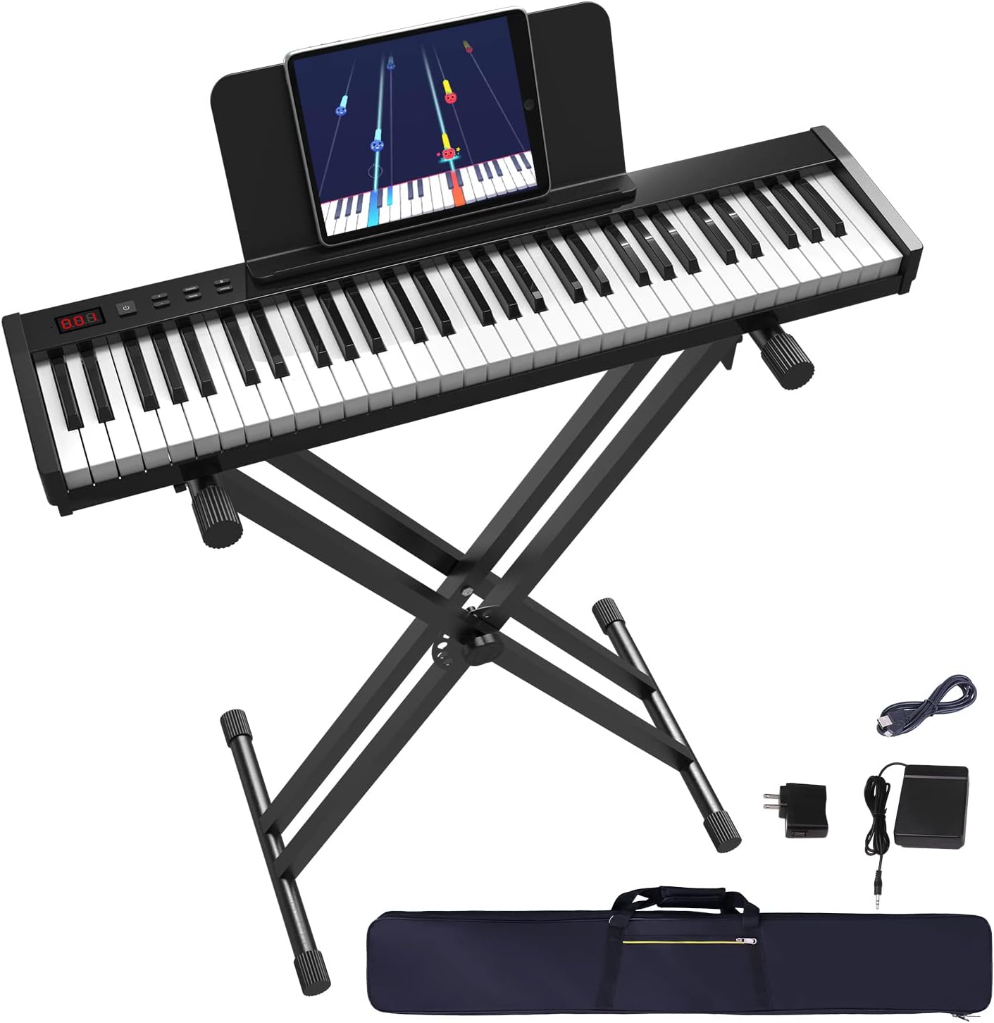 Amazon.com: GreenPro 61 Key Portable Electronic Piano Keyboard, LED ...