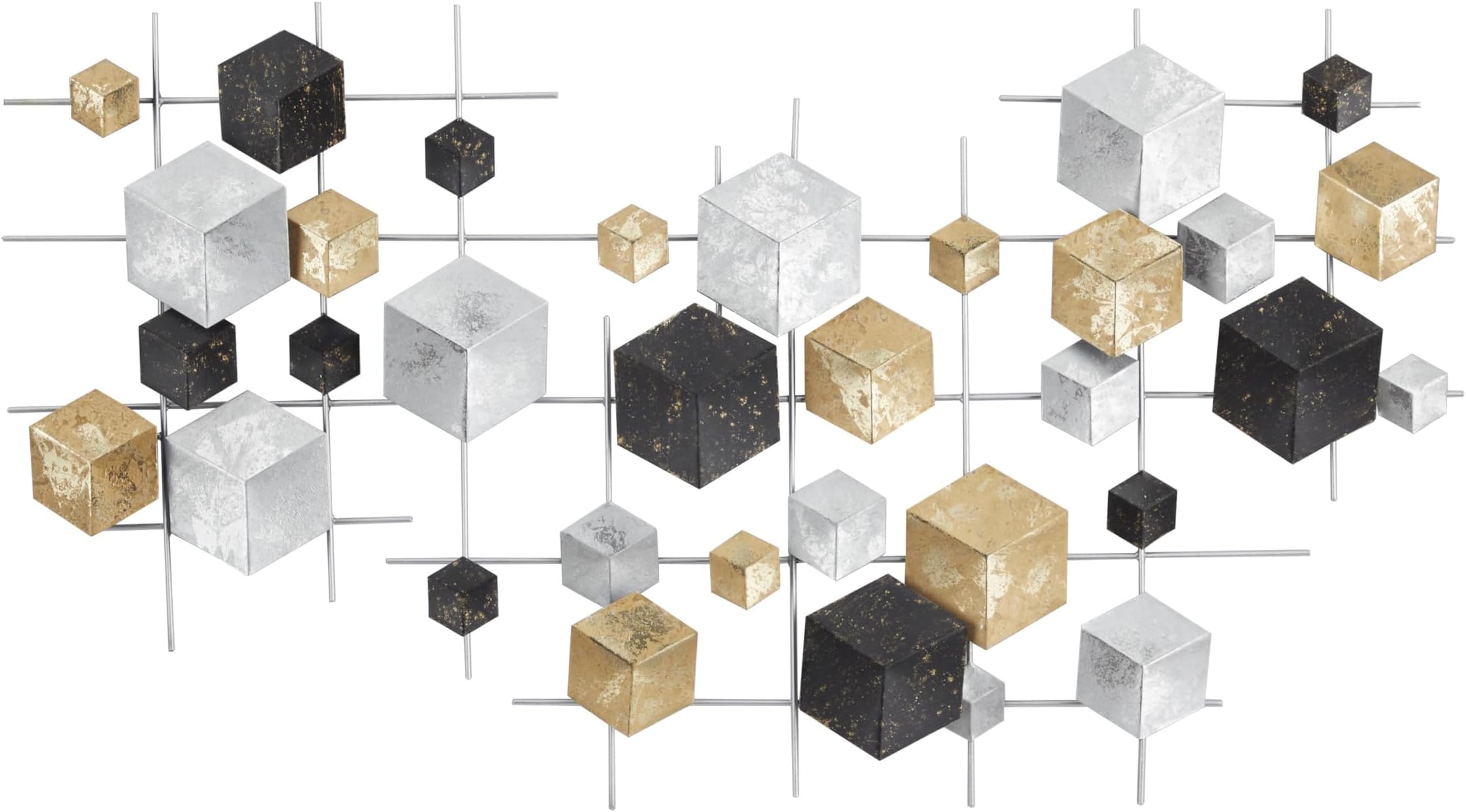 Amazon.com: Deco 79 Metal Geometric Home Wall Decor 3D Square Wall ...