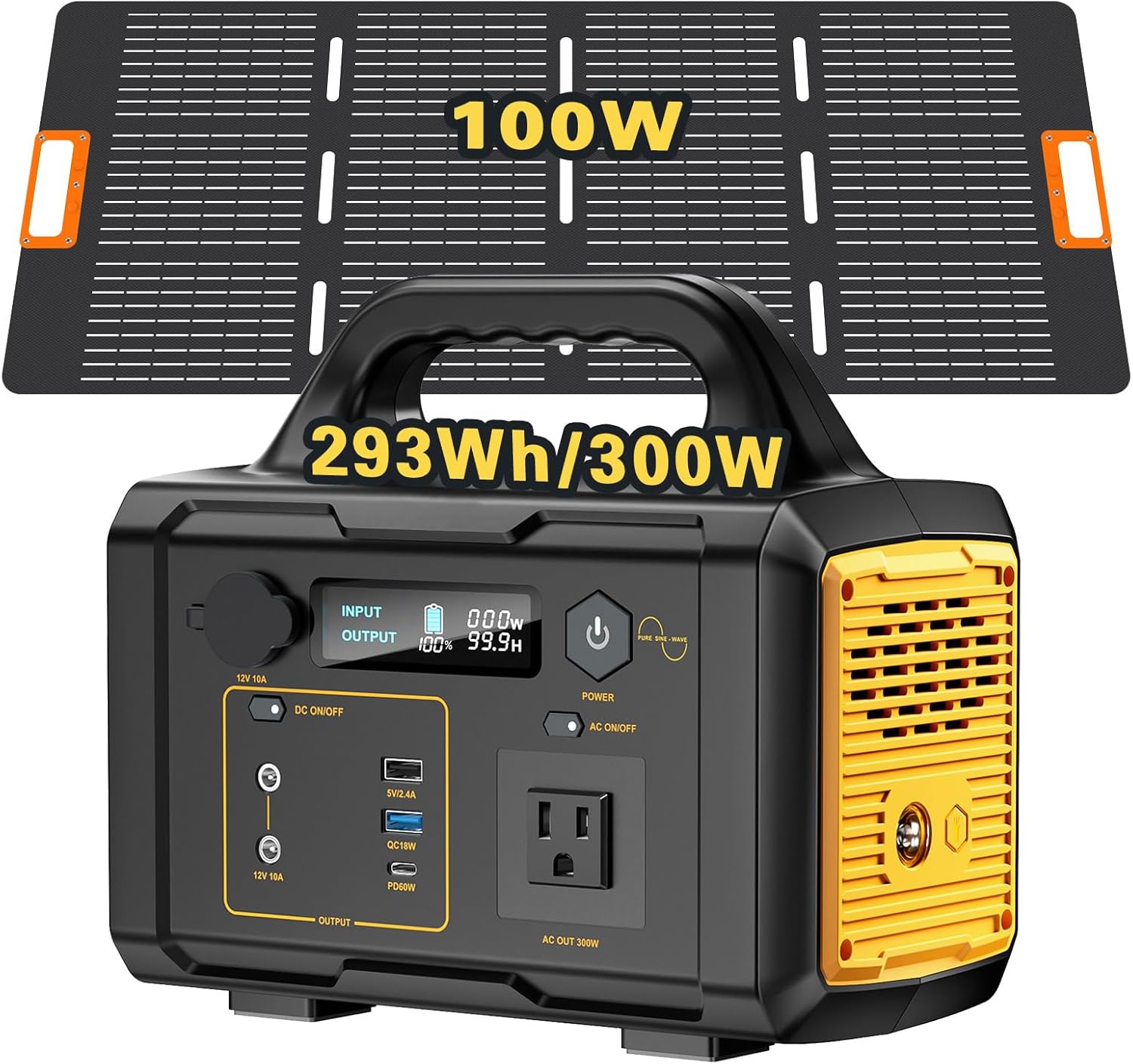 Amazon.com: 300W Solar Generator with Panels Included, 293Wh Portable ...