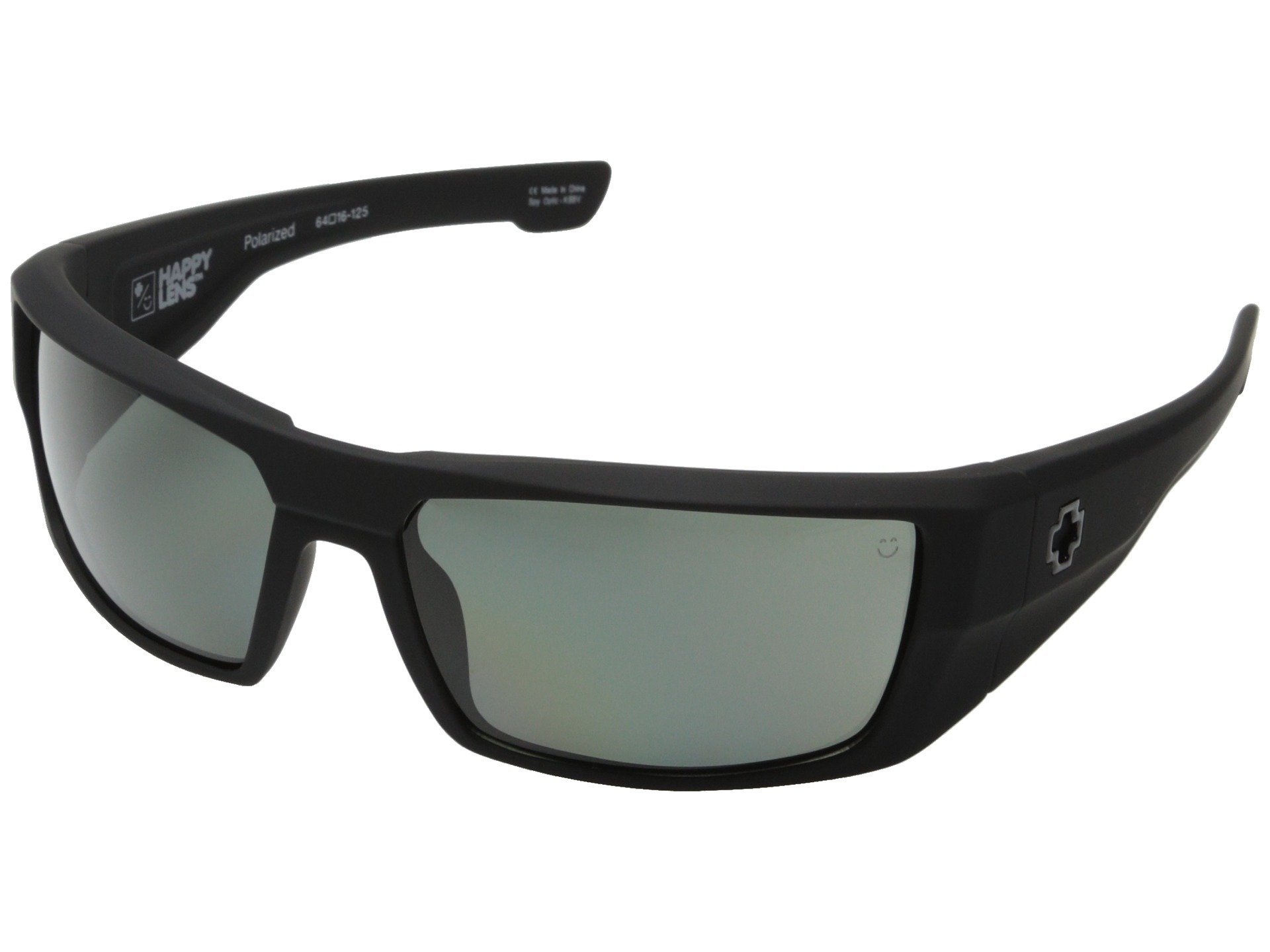 Amazon.com: Spy Dirk Sunglasses Soft Matte Black with Happy Grey Green ...