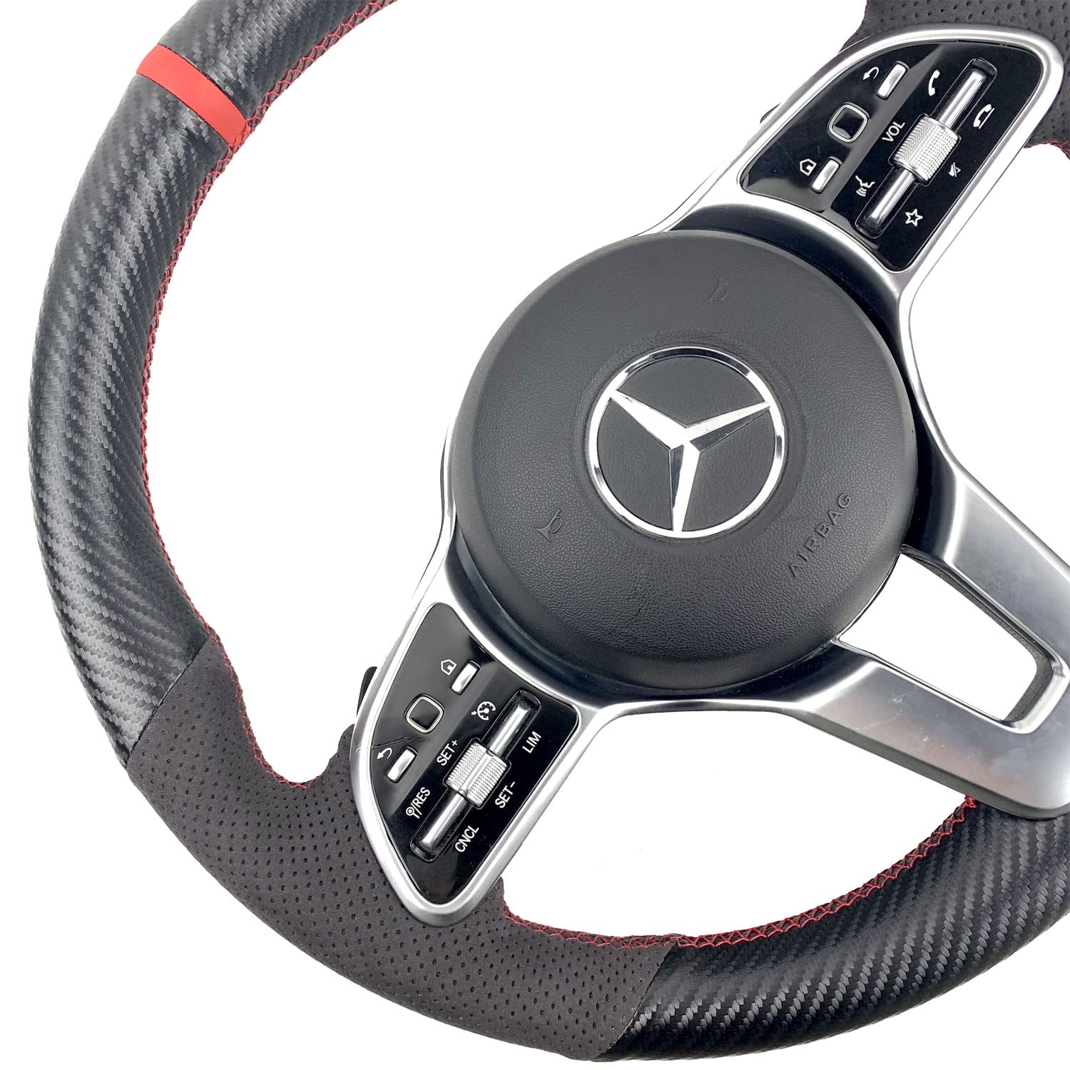 Snapklik.com : Hand-Stitch Wheel Wrap Black Suede Red Color Marker ...
