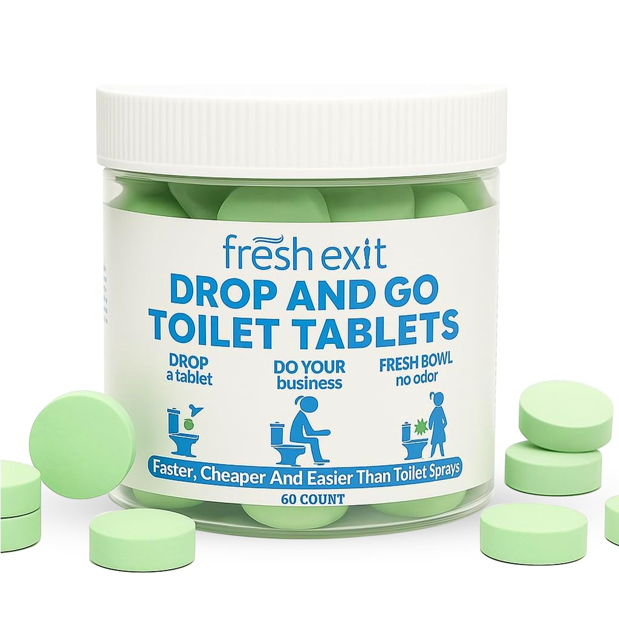 Toilet Deodorizer Tablets – Drop One In and Go – 60 Count Citrus Scent ...