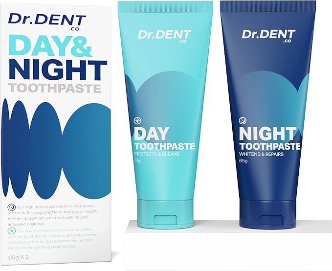 DrDent Teeth Whitening Day and Night Toothpaste - 2 PCK - Sensitive ...
