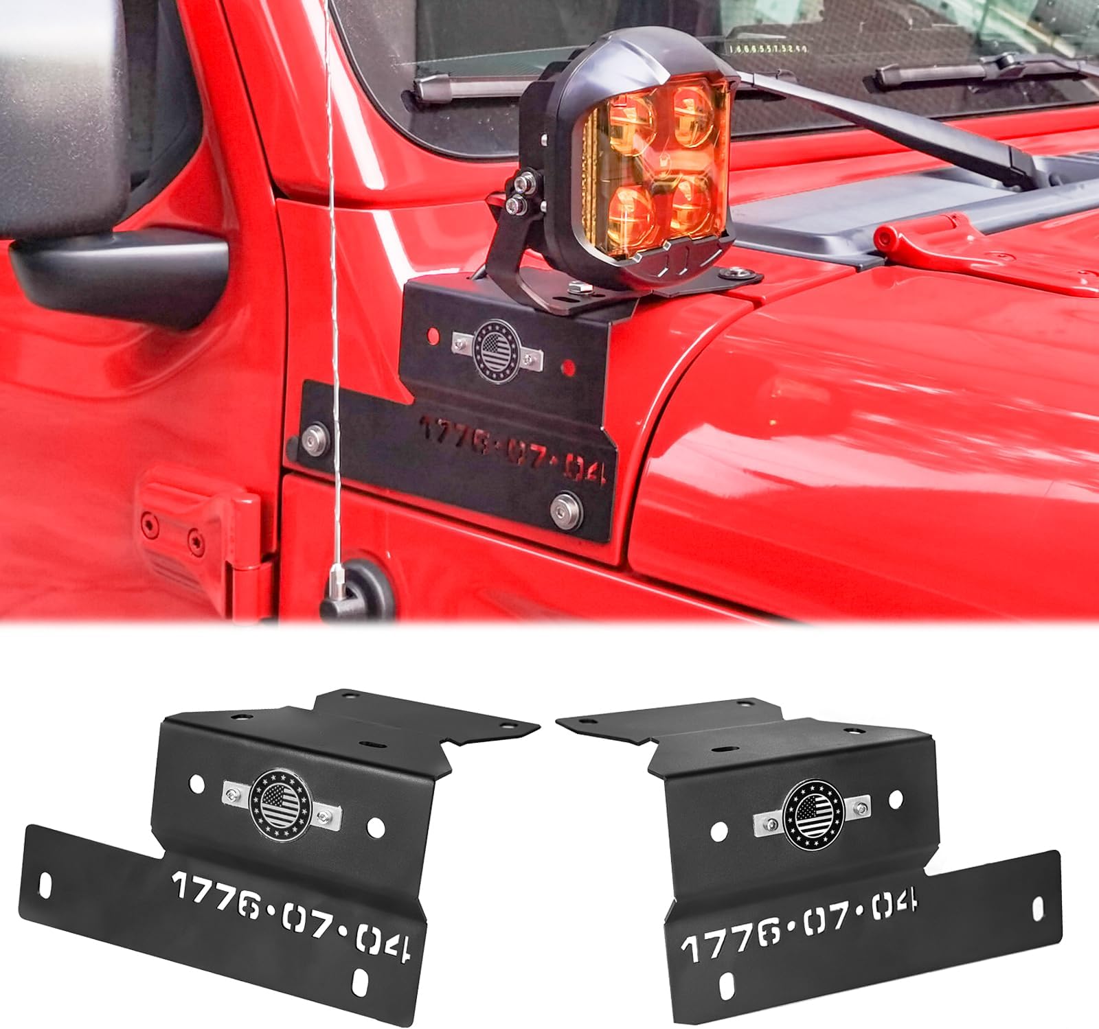 Amazon.com: Riasdy for Jeep Cowl Pillar Pod Light Mount Windshield Cube ...