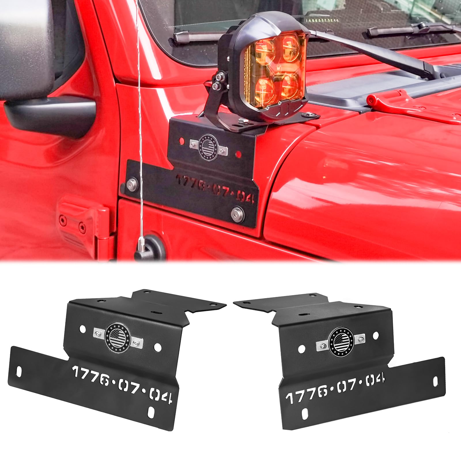 Snapklik.com : Riasdy For Jeep Cowl Pillar Pod Light Mount Windshield ...