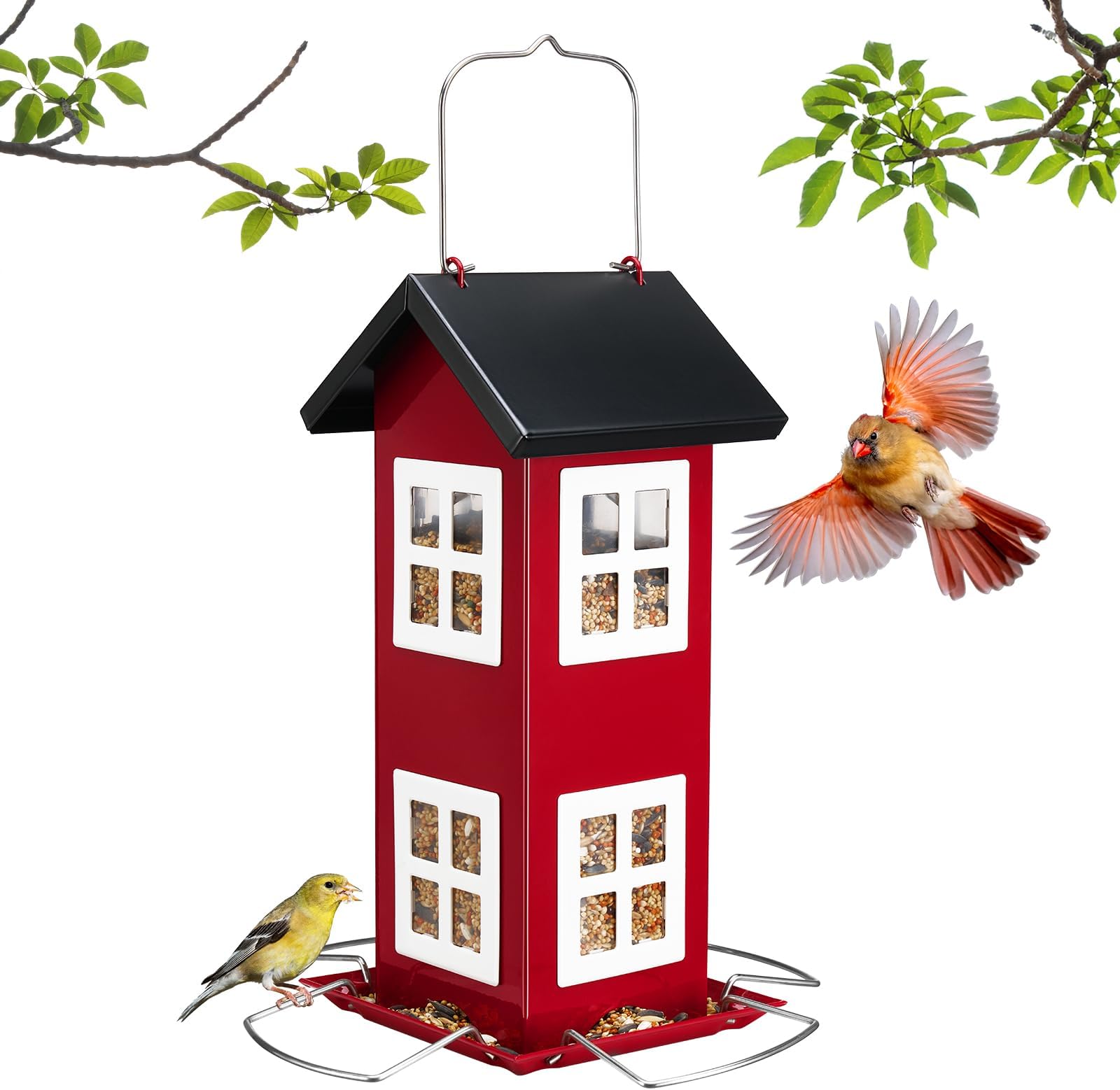 Amazon.com : FlowaFoli Bird Feeders for Outdoor Hanging, All-Metal, 12 ...