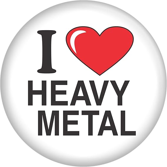 Amazon.com: I Love Heavy Metal - Black on White with Heart - 1.25 ...